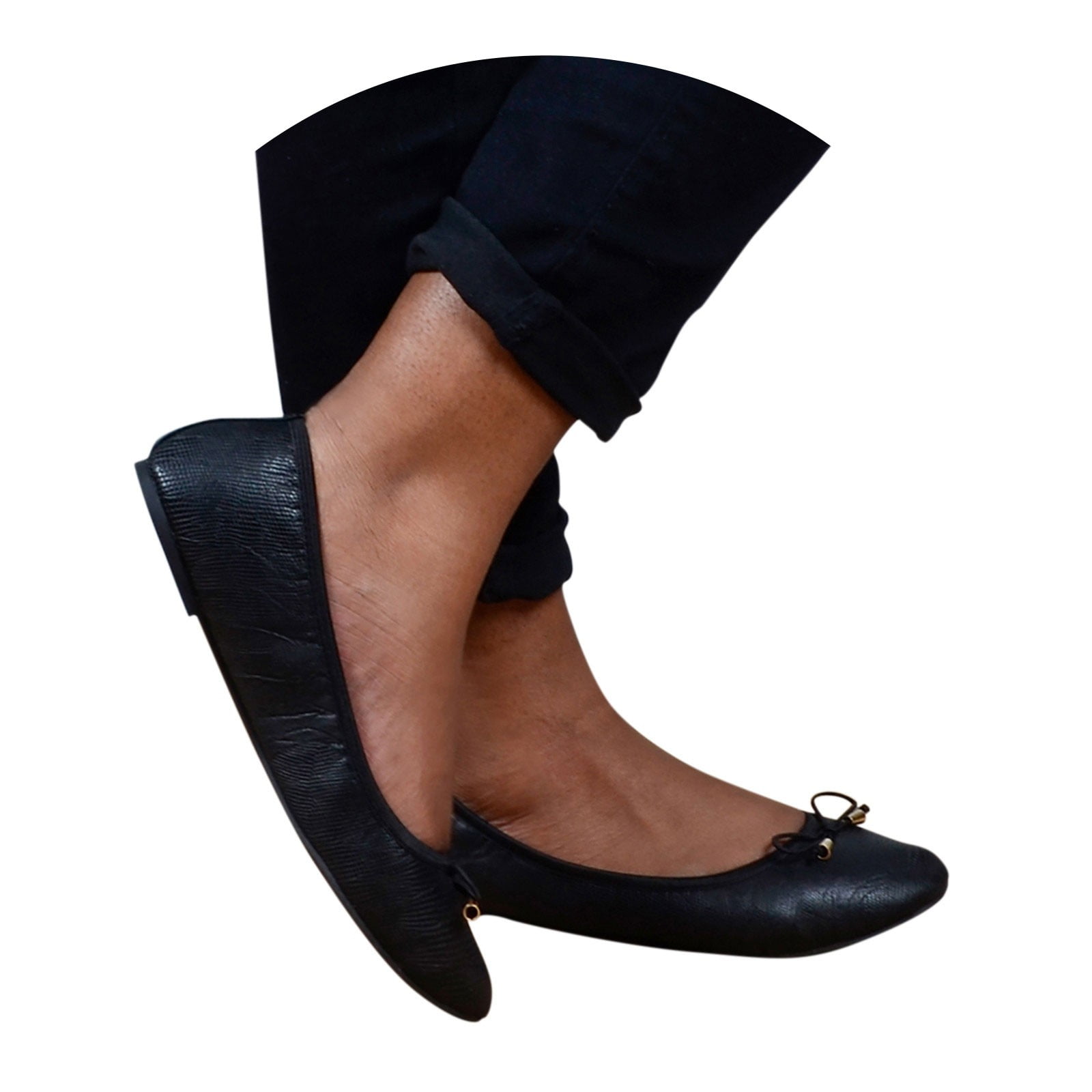 IUJSOY Women's Portable Foldable Ballet Flats Shoes Slip on Roll up ...