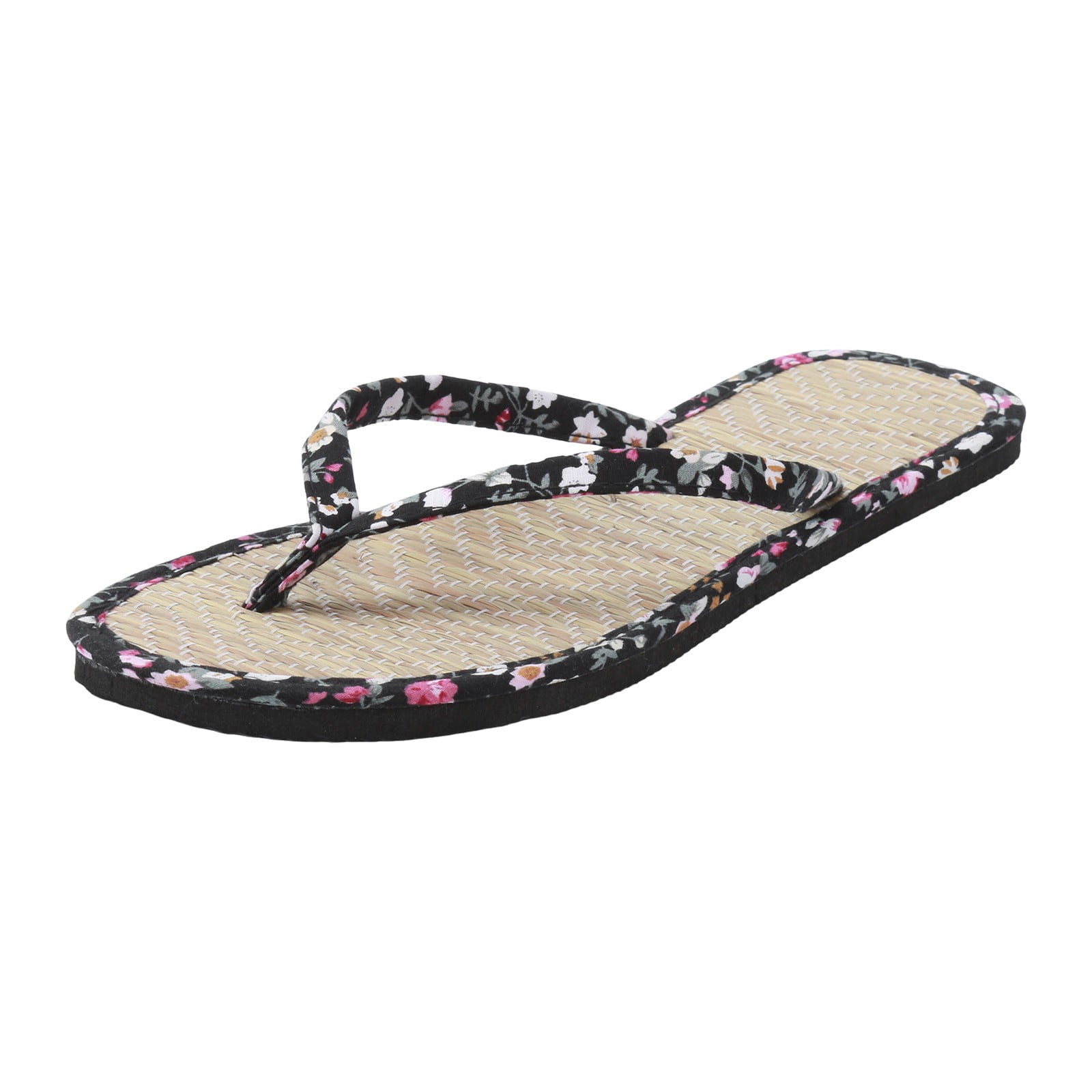 IUJSOY Womens Bamboo Flip Flop Non Slip Lightweight Indoor Summer Beach ...