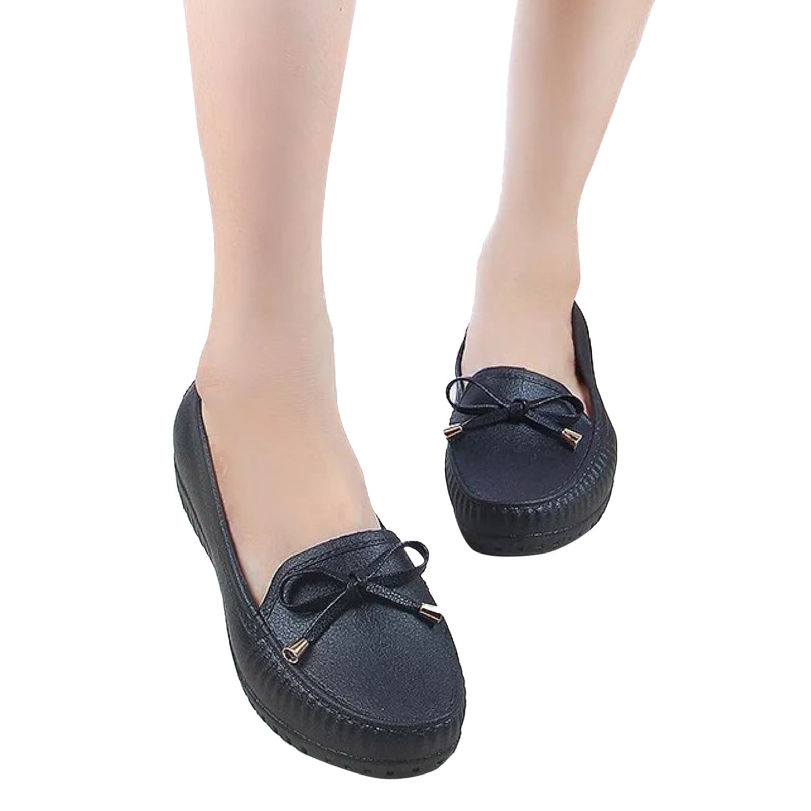 IUJSOY Womens Loafers Waterproof Rain Shoes Slip on Bowknot Garden ...