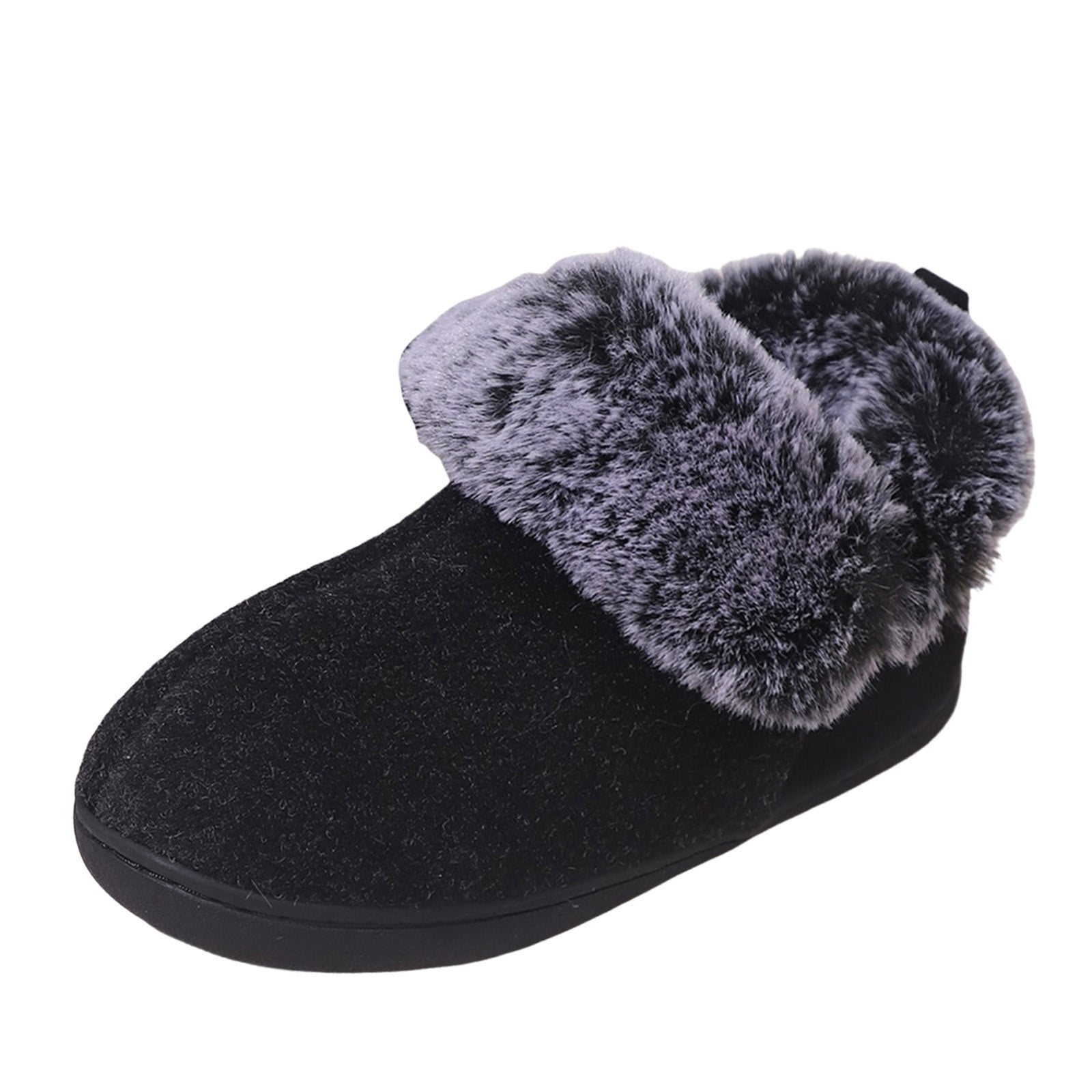 IUJSOY Womens Mens Fuzzy Cozy Slippers Suede Indoor Outdoor Fluffy Home Comfy Winter Slip on ...