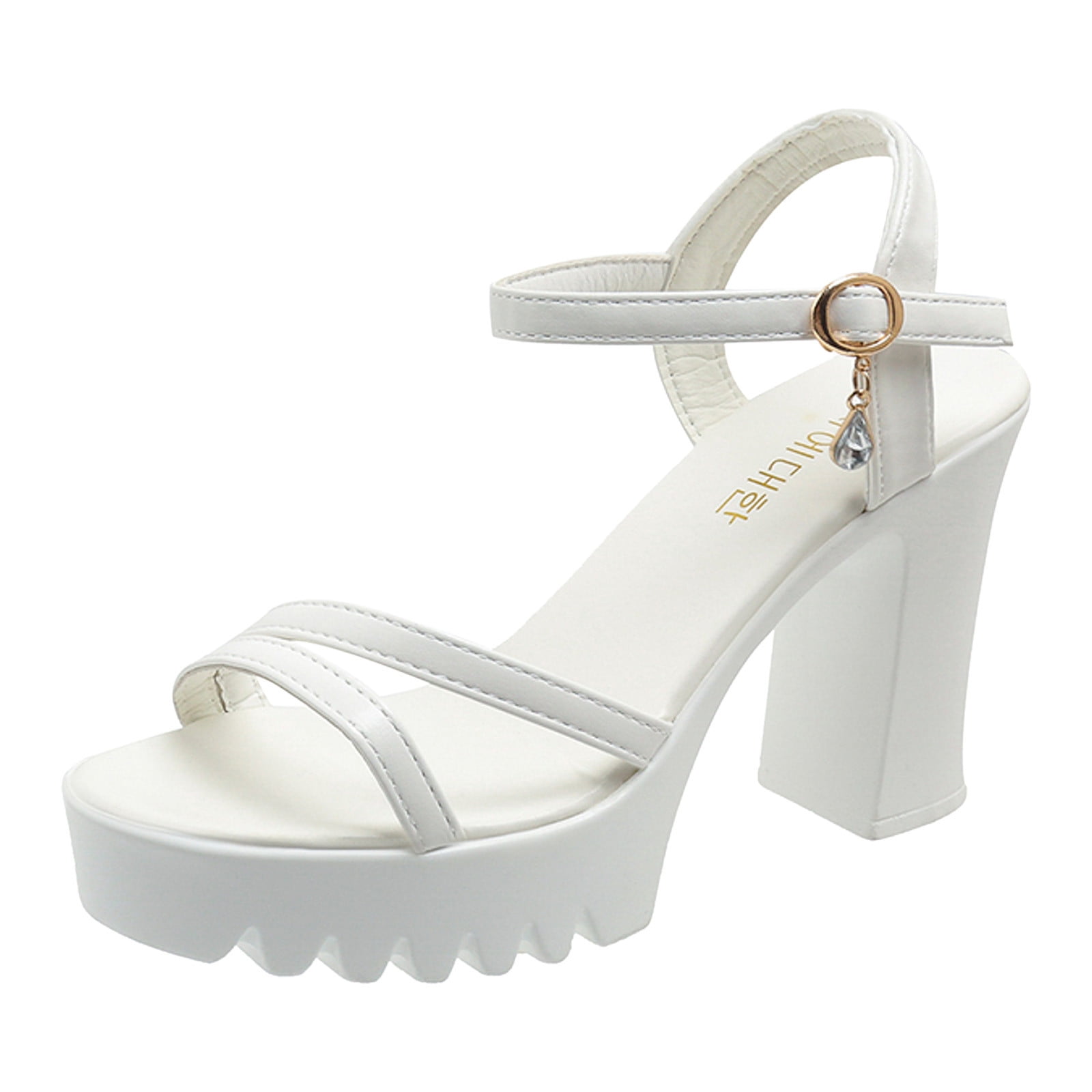 IUJSOY Womens Platform High Heels Chunky Block Heeled Sandals ...