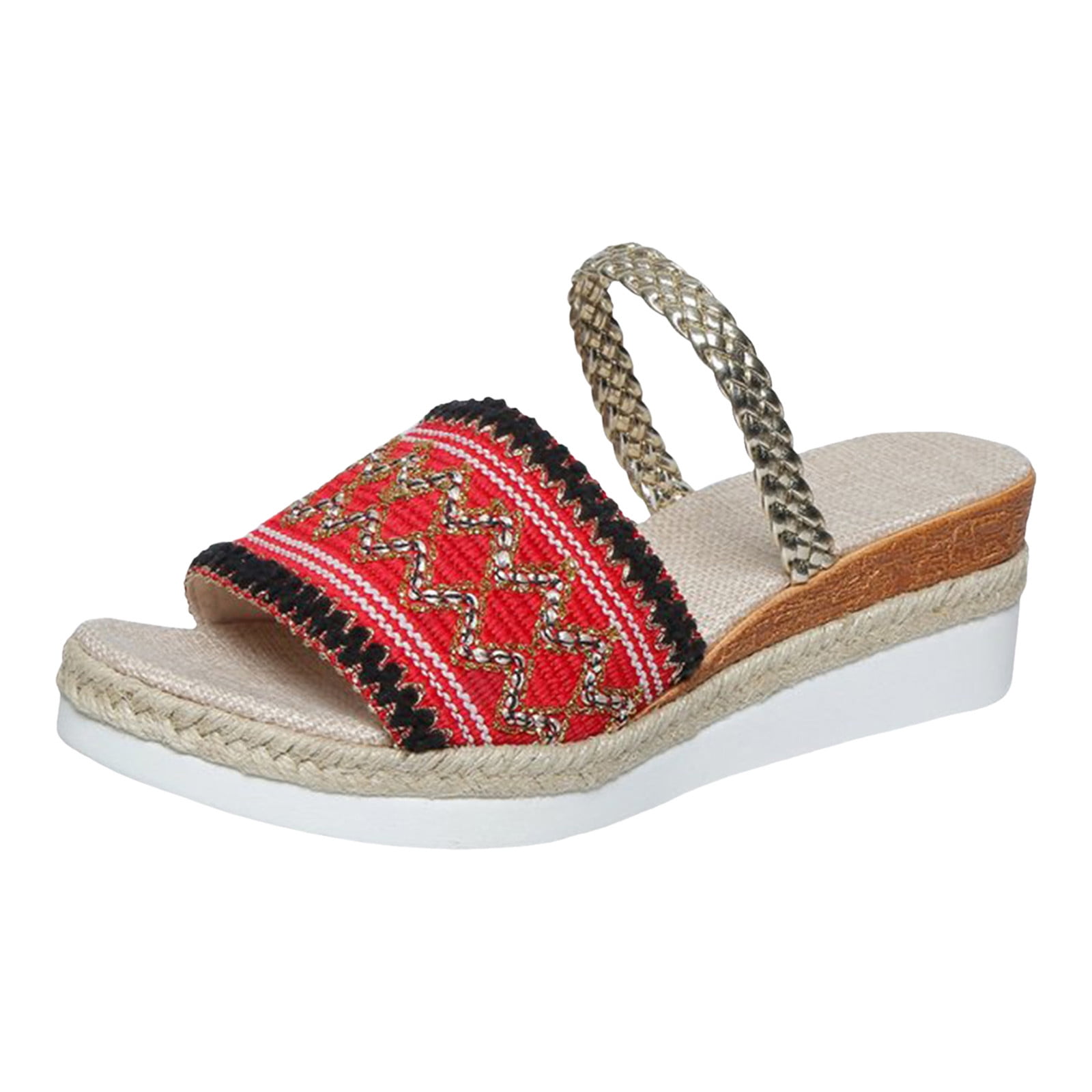 IUJSOY Womens Platform Sandals Summer Single Band Backless Slides Open ...
