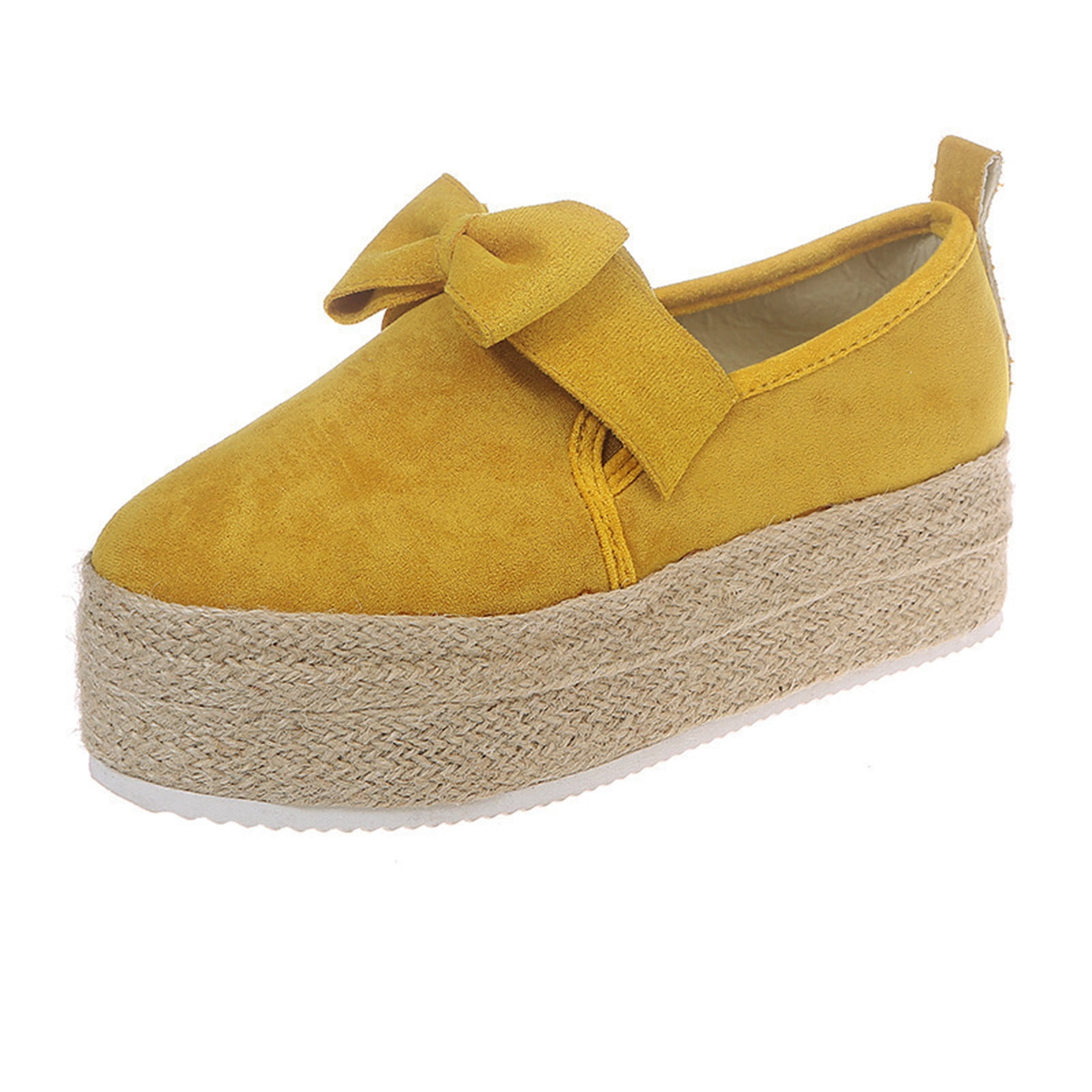 IUJSOY Womens Suede Plaform Espadrille Loafer Flat Platform Sneakers ...