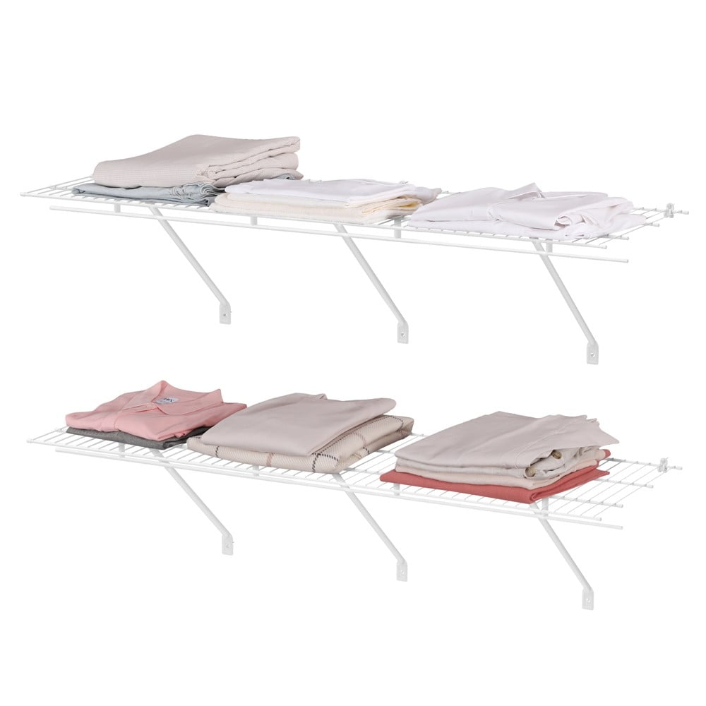 IUKRYU 2-Piece Wall-Mounted Wire Shelves, 4ft Q235 Carbon Steel Storage ...
