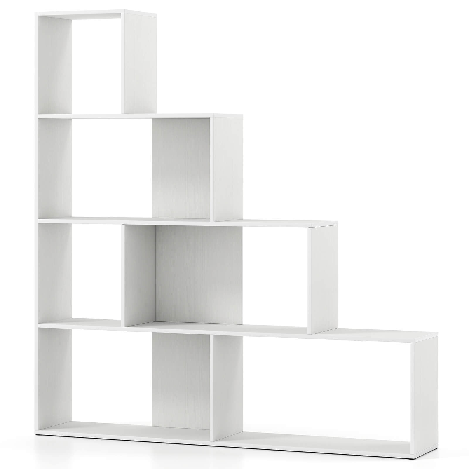 IUKRYU 4-Tier Geometric Step Bookshelf, 6-Cube Storage Organizer with ...
