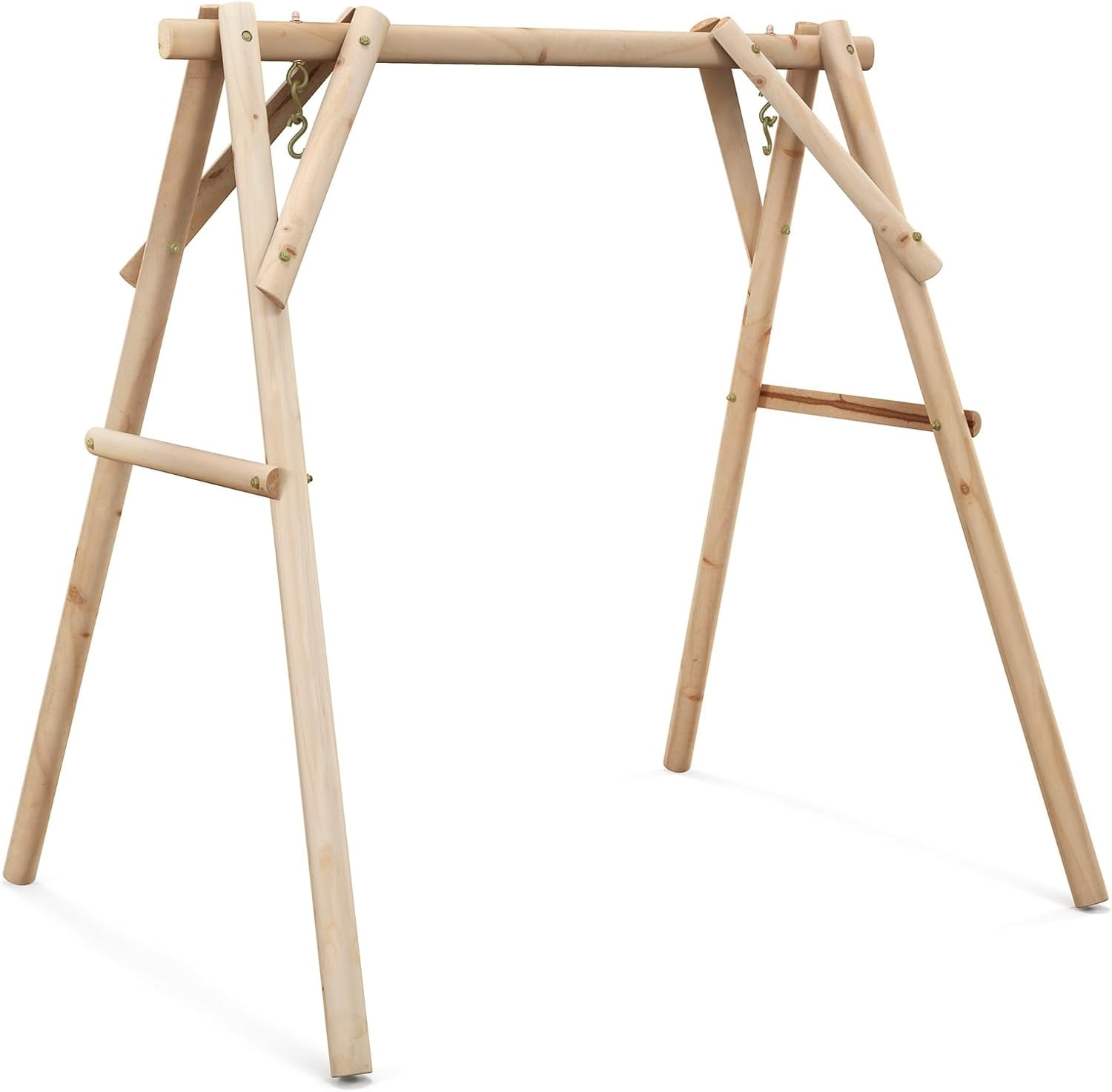 IUKRYU 770lbs Porch Swing Frame, Heavy Duty A-Frame Wooden Swing Stand ...