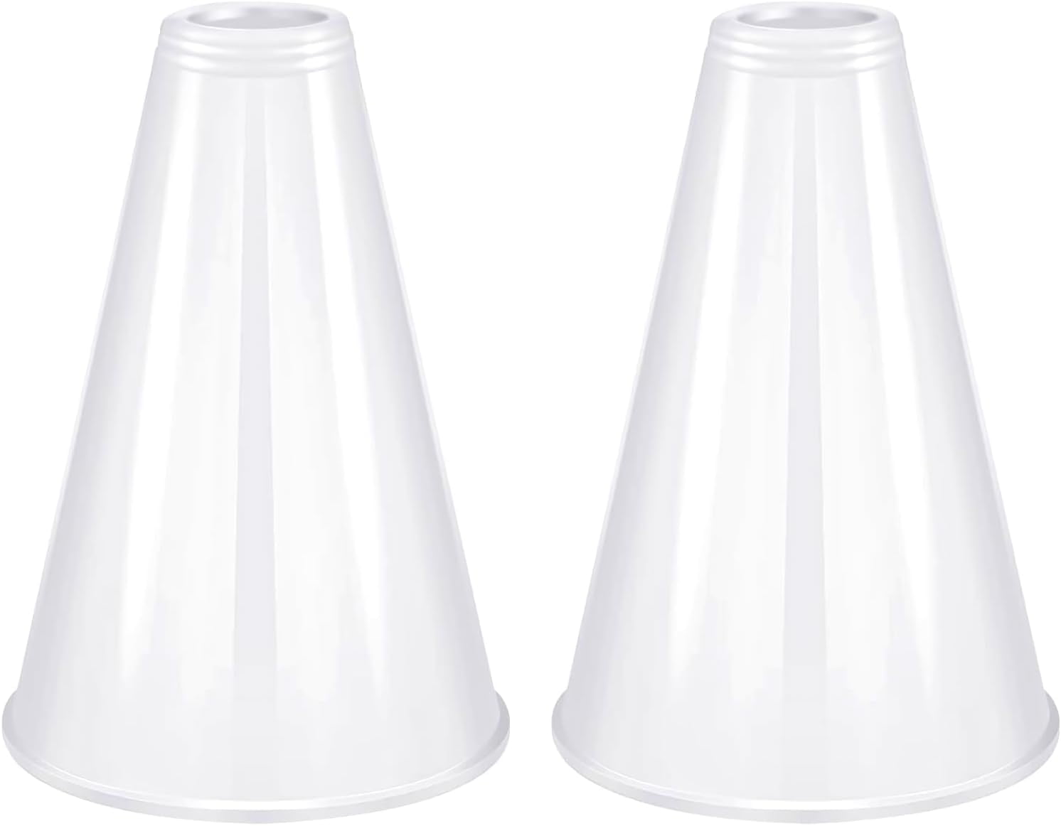 IULAVP 2 Pcs White Plastic Cheer Megaphone for DIY Party Accessory for ...