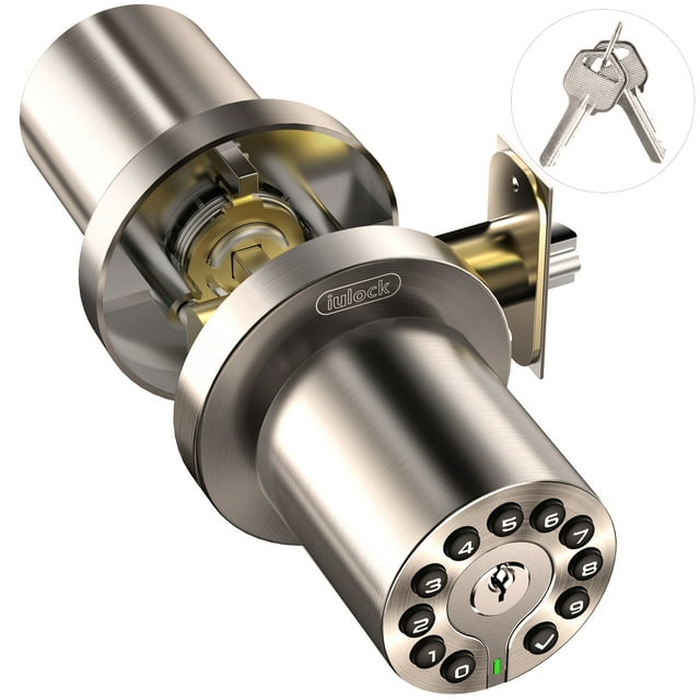 IULOCK IU-20 Keypad Door Knob,Code Lock with Key,Keyless Entry Knob ...