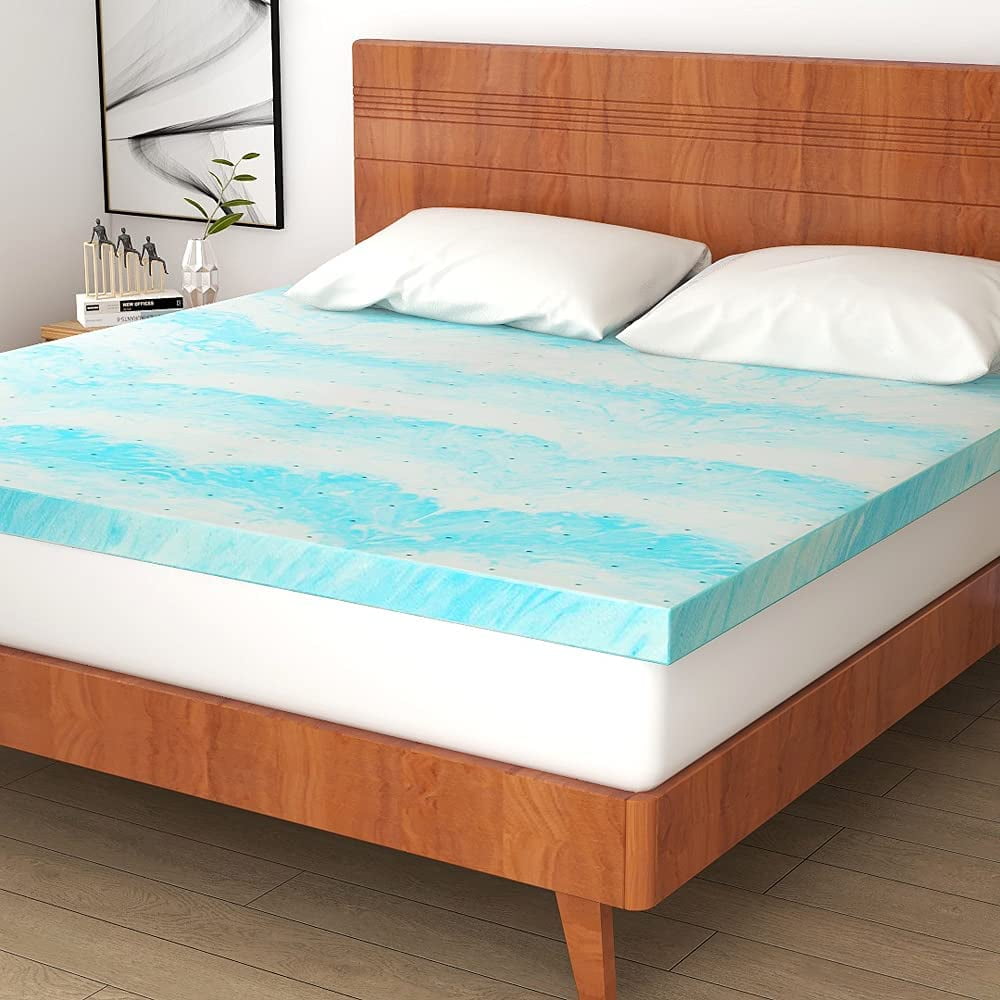 IULULU Mattress Topper, 2 Inch Gel Memory Foam Mattress Topper for Full ...
