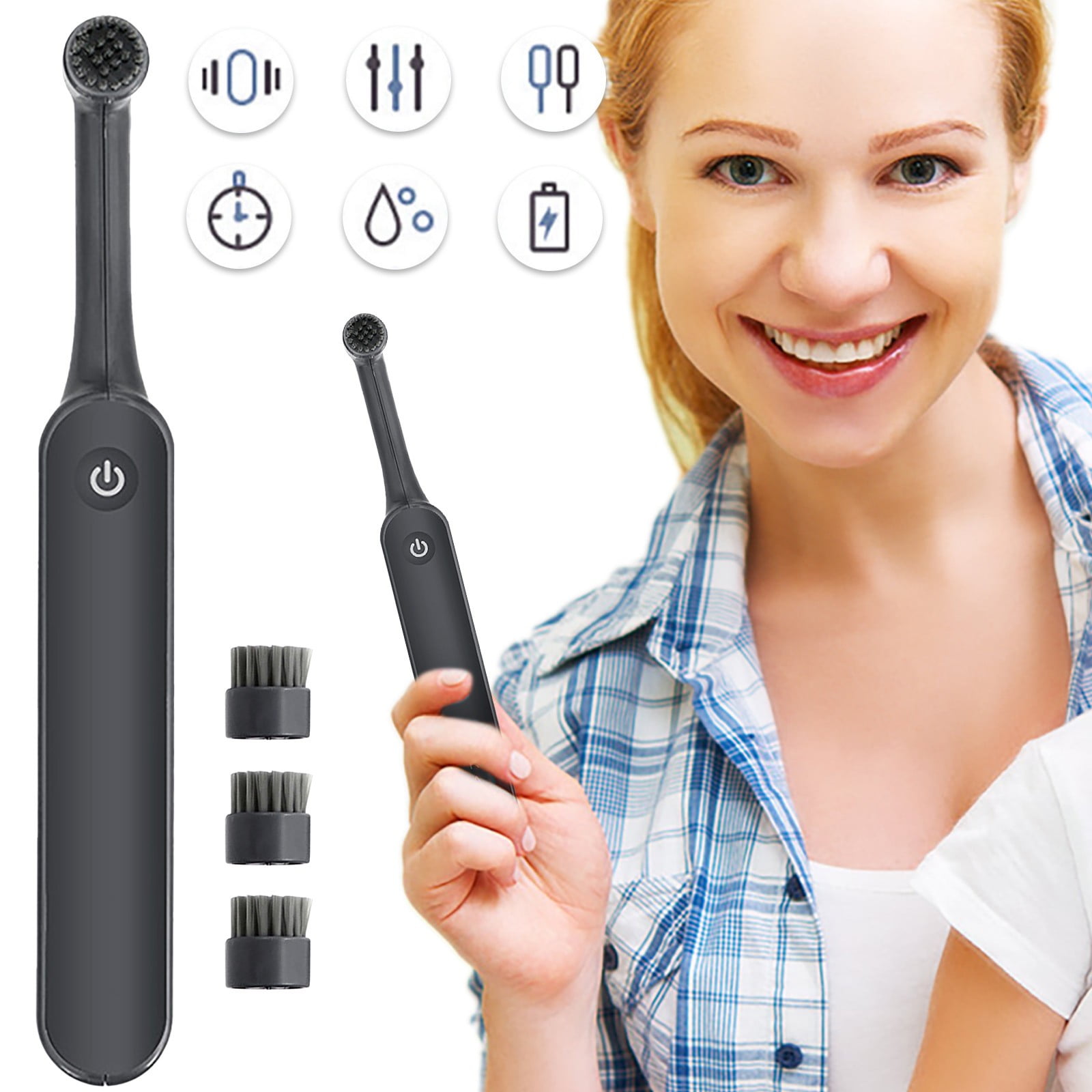 IUSOULZ Adult Electric Rotating Toothbrush Household Waterproofs Soft ...