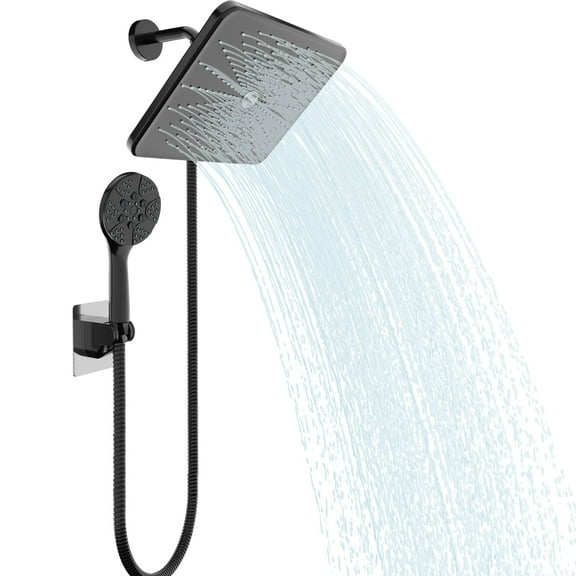 Shower Head Black 10 Inch High Pressure Rain Shower Head with Handheld ...