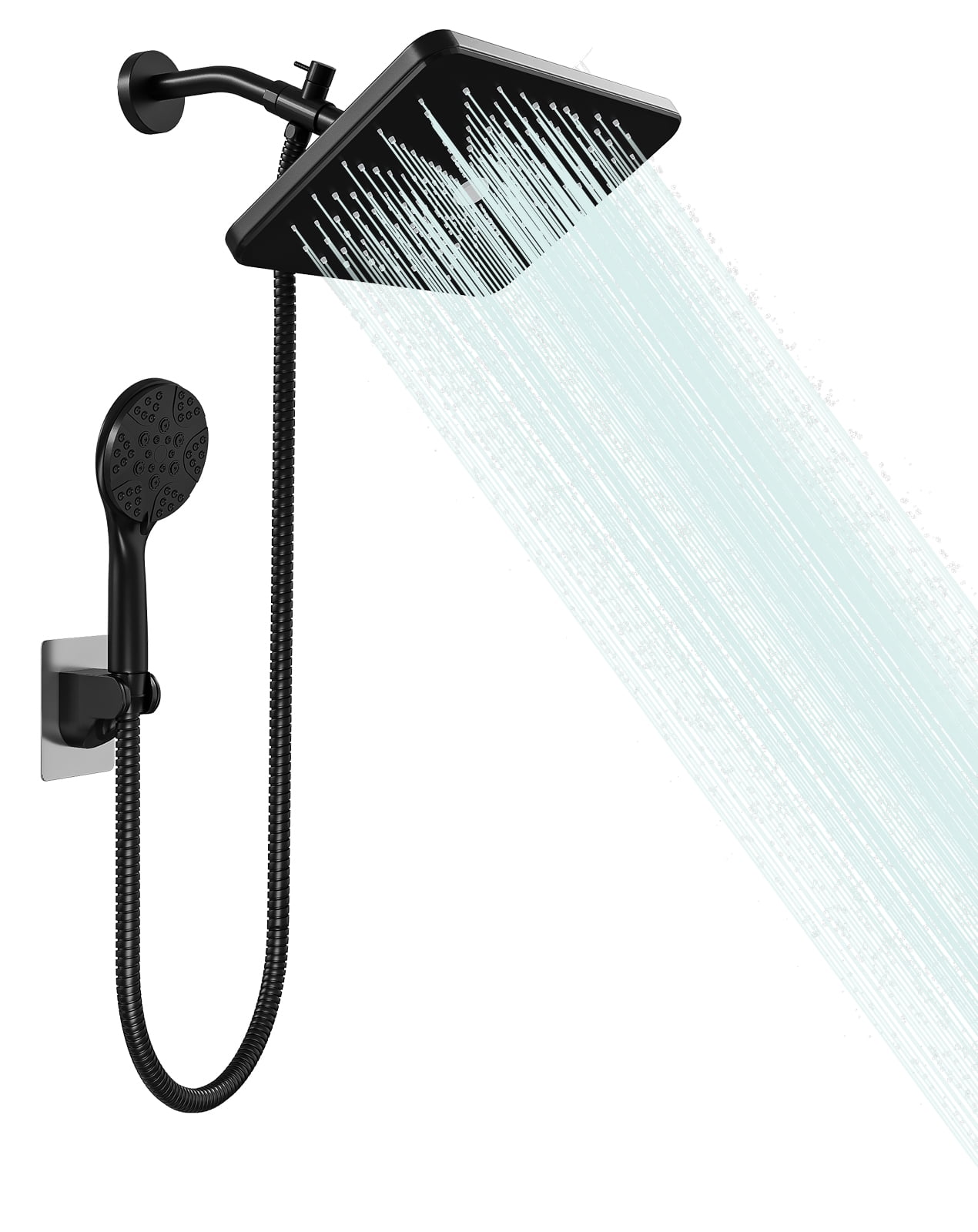 IUSU 11.8" Shower Head Set High Pressure Rainfall Rain Shower Head 8 ...