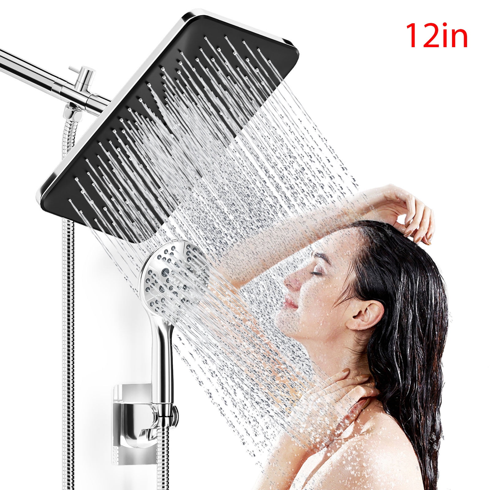 IUSU 11.8" Shower Head Set High Pressure Rainfall Rain Shower Head 8 ...