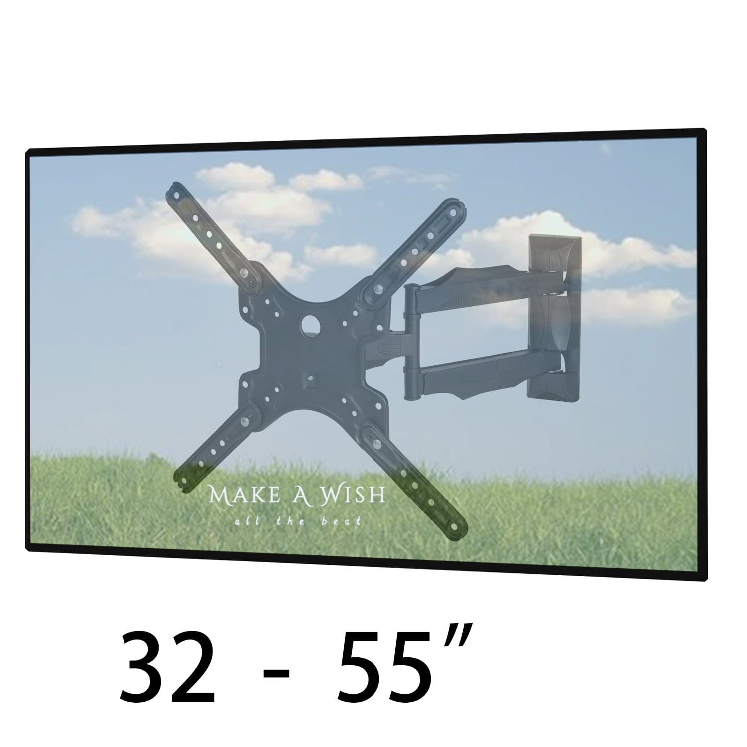"IUSU Full Motion Flat Screen TV Wall Mount for 32-55"" TVs, 88 lbs ...