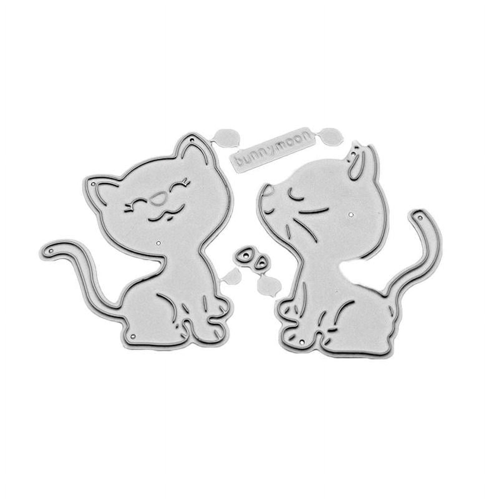 IUUY Cats Cutting Dies Animal Cat Metal Die Cuts Cute Two Kittens ...