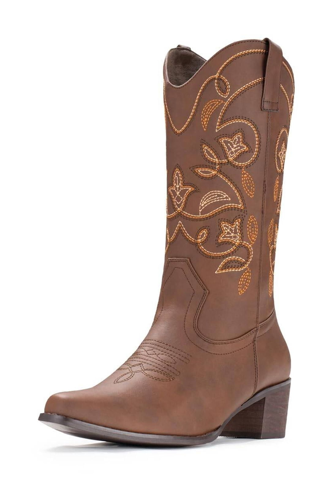IUV Women's Square Toe Mid-Calf Western Cowboy Boot for Female,Sizes 5 ...