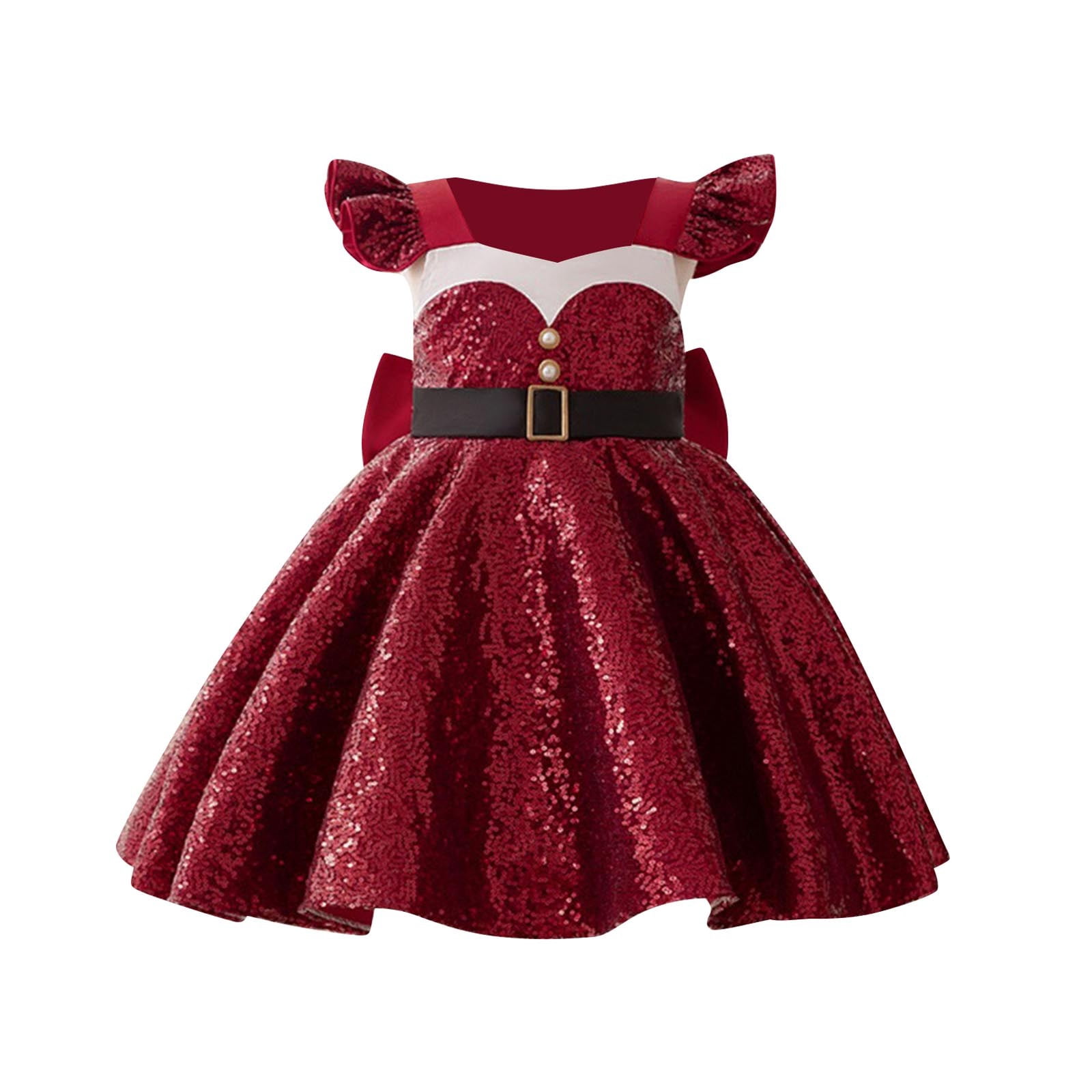 IUYRTFE Baby Girls Christmas Party Dress Toddler Sleeveless Cake Layer ...