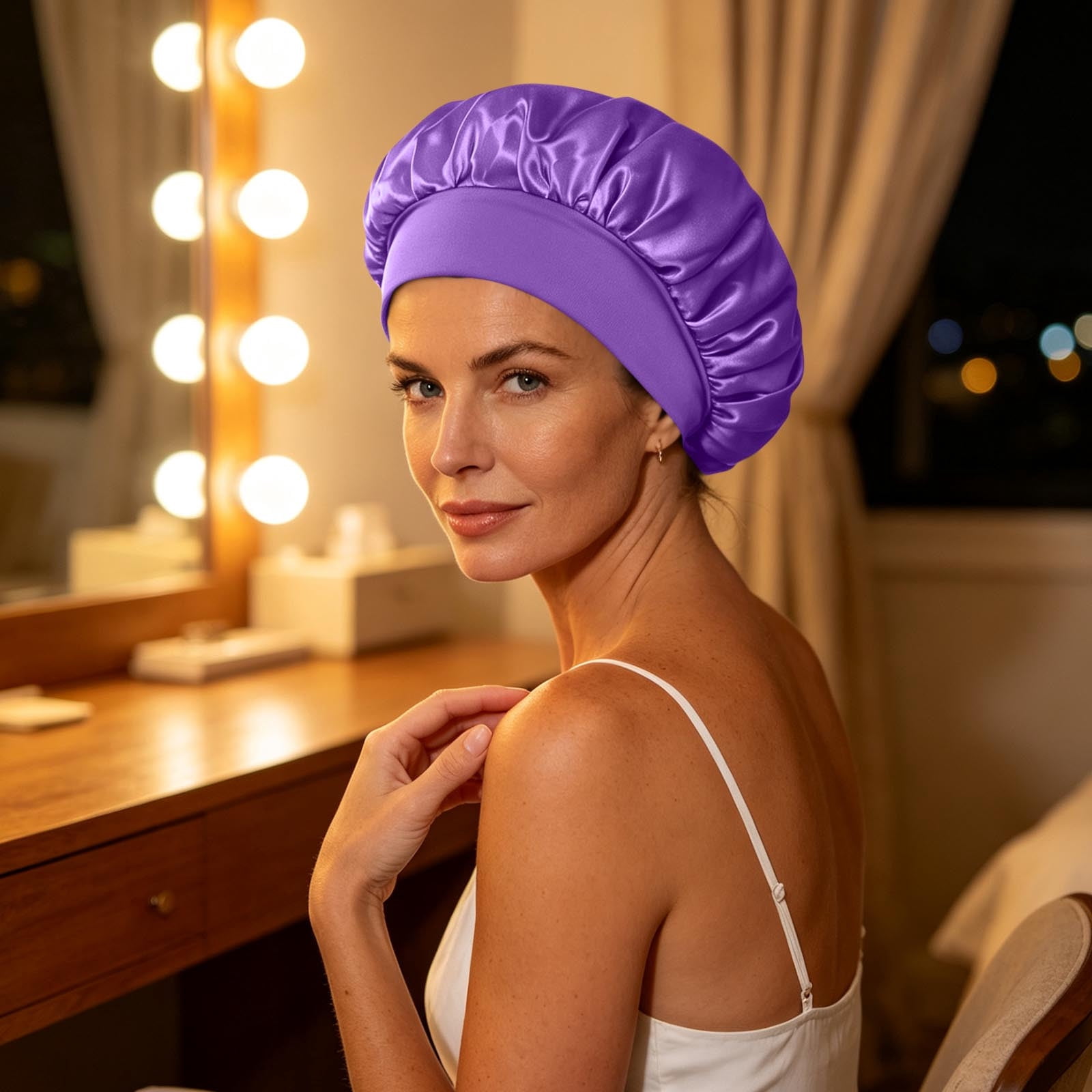 IUYRTFE Women's Satin Head Wrap, Polyester Regular Fit Wide Band ...