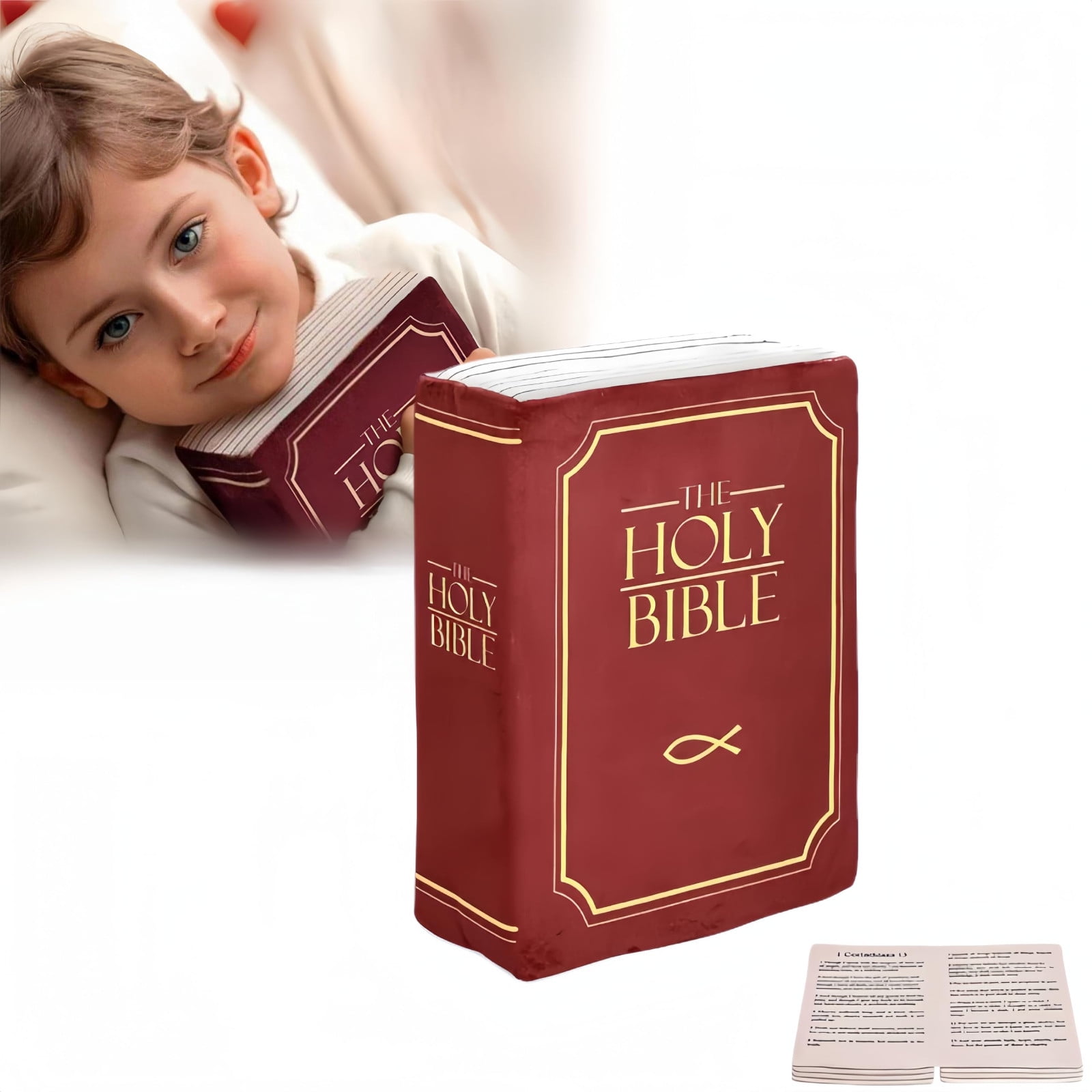 IUYT6 Faith Bible Pillow, Bible Pillow Book Plush That Opens, Holy ...