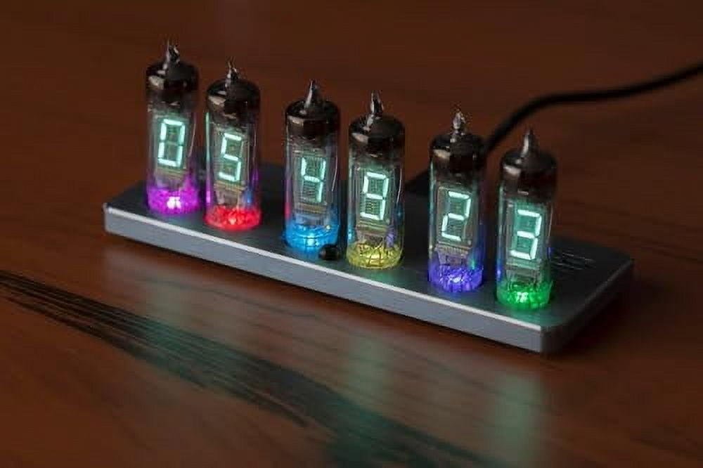 IV-6 Fluorescent Electronic Tube Clock, Smart Fluorescent Tube Clock, Aluminum CNC Case, Four ...