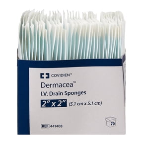 curity sterile drain and iv split gauze sponges 2" x 2" - box of 70 ...