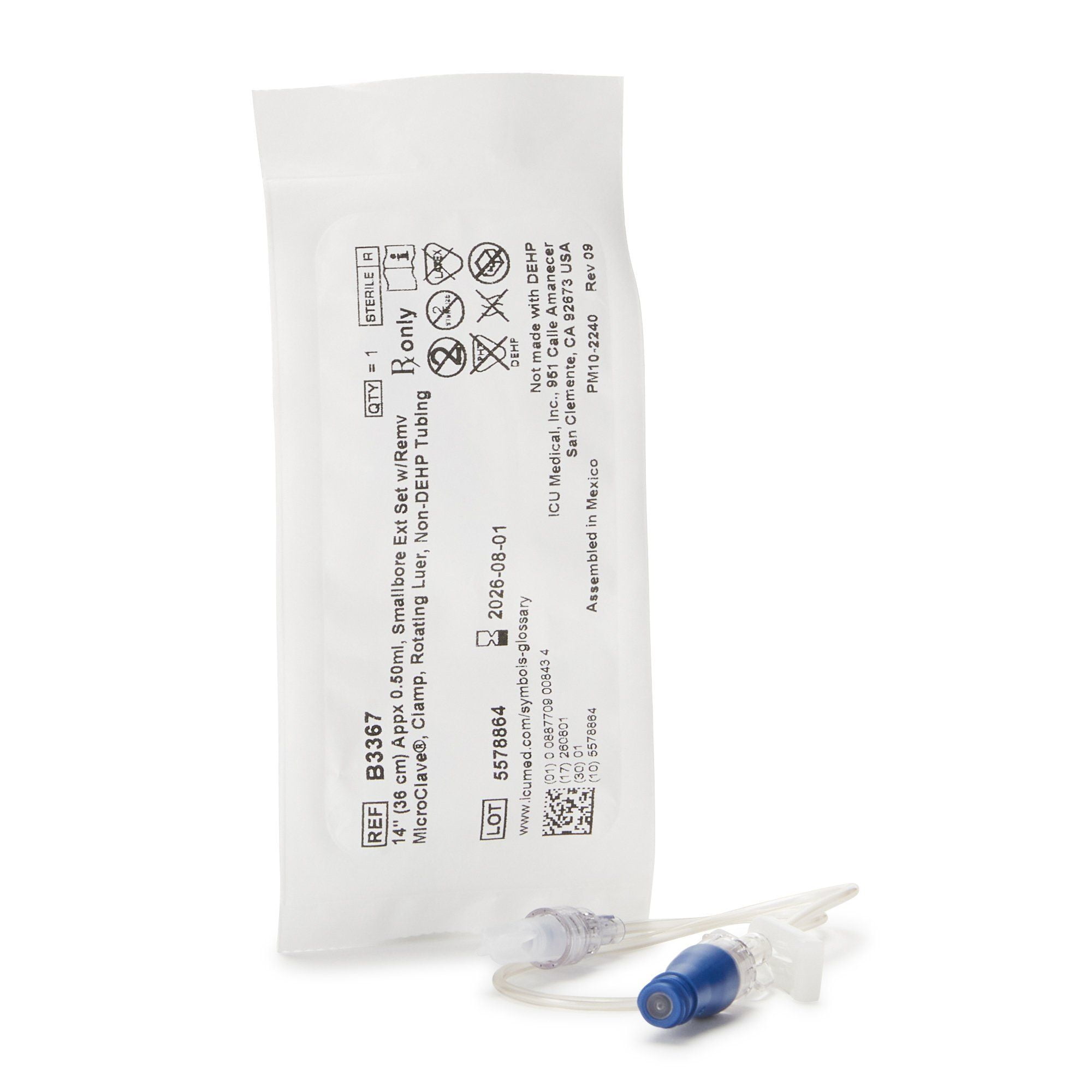 IV Extension Set Needle-Free Port Small Bore 14 Inch Tubing (CS/50 ...