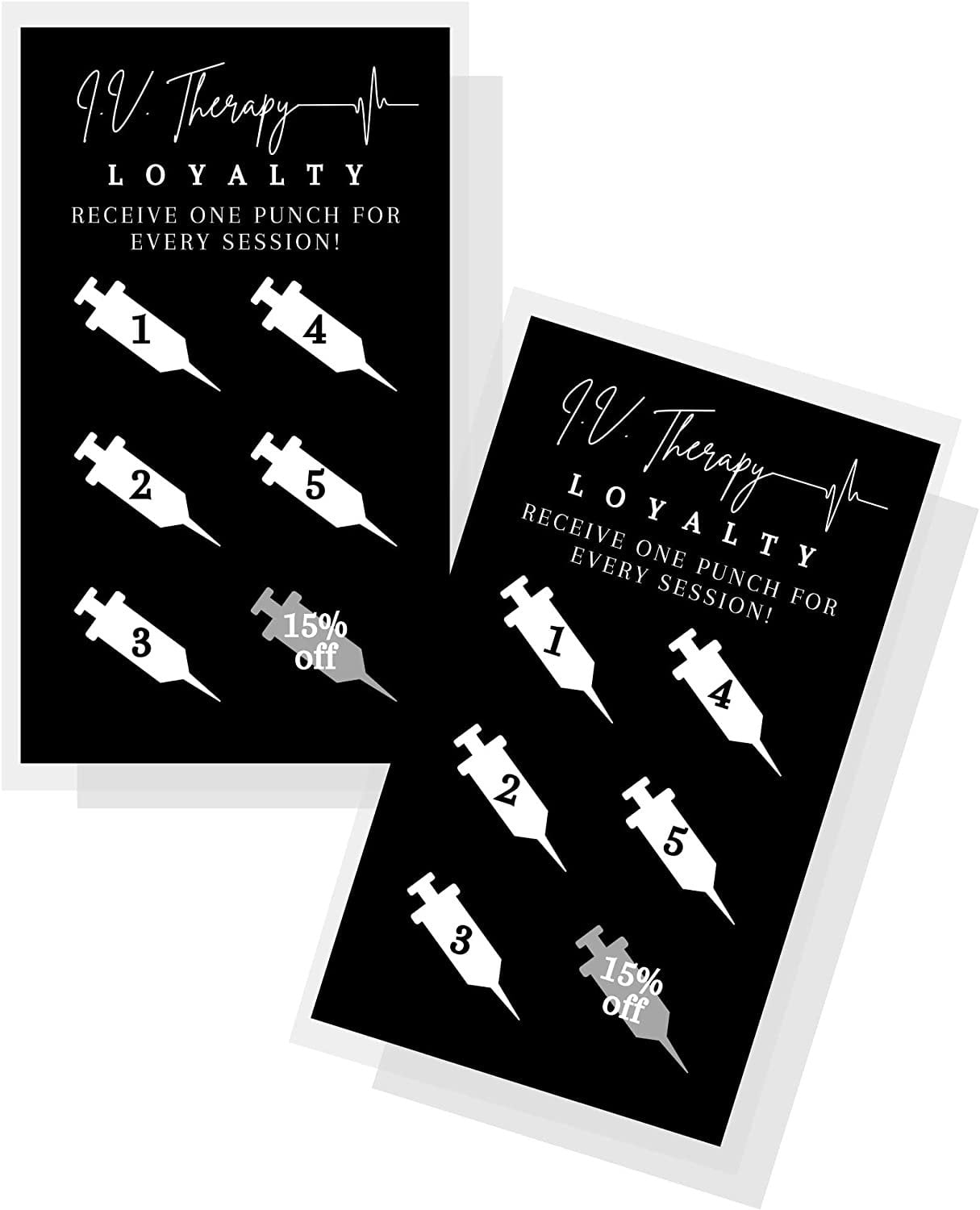 IV Intravenous Therapy Shots Loyalty Card 50 Pack 2 x 3.5" inch ...