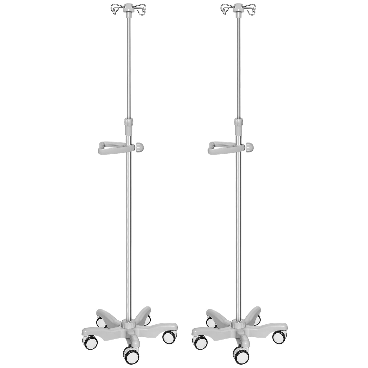 IV Pole with Wheels Medical Portable IV Stand Pole, IV Bag Stand with ...