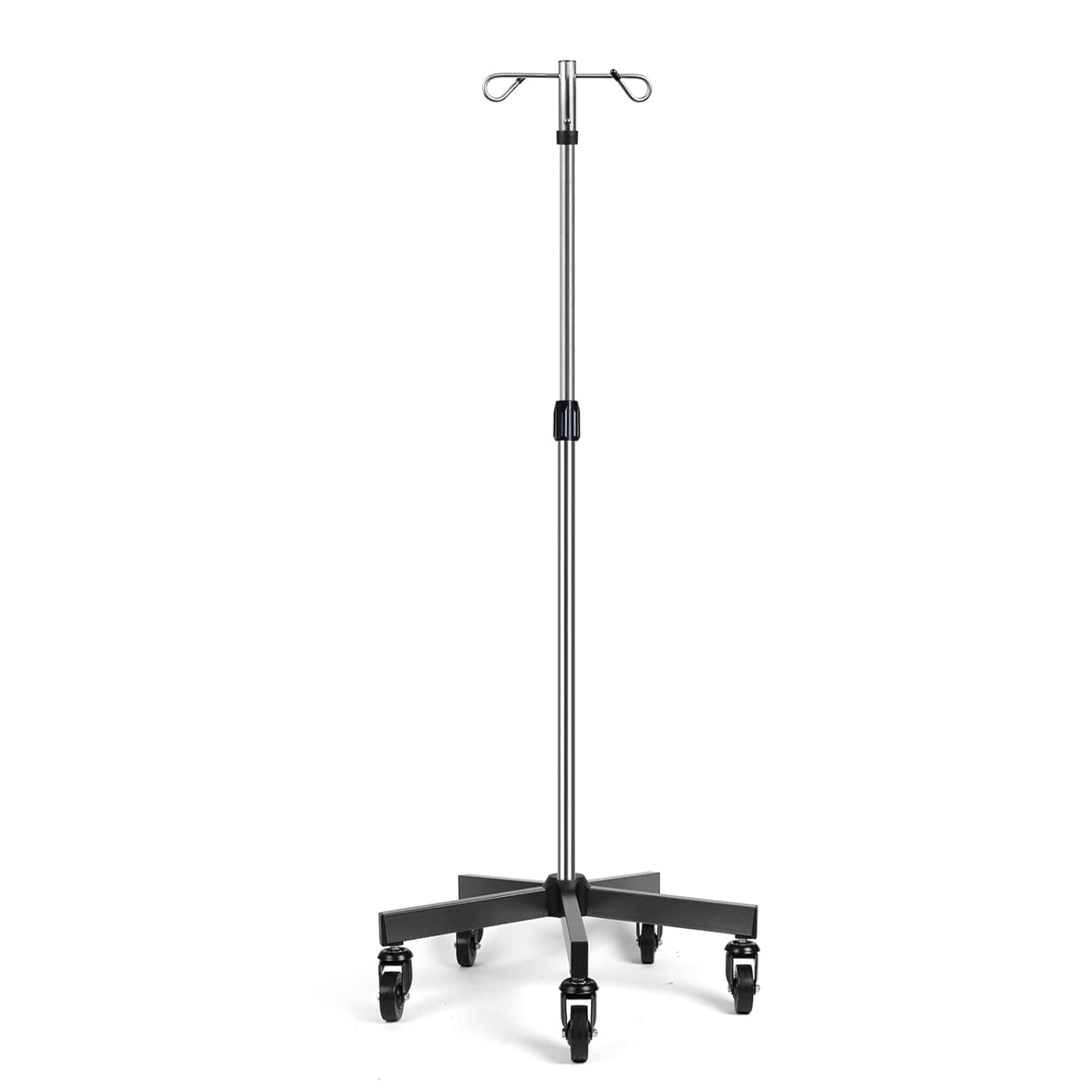 IV Poles IV Stands Portable Rolling 2 Hook 5 Legs Adjustable Height ...