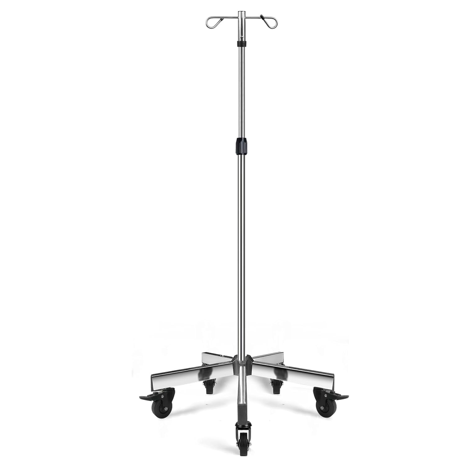 IV Poles IV Stands Portable Rolling 2 Hook 5 Legs Adjustable Height ...