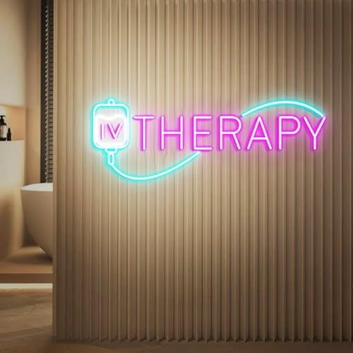 IV Therapy LED Neon Sign,Iv Injection Room Large Light Sign for Wall ...