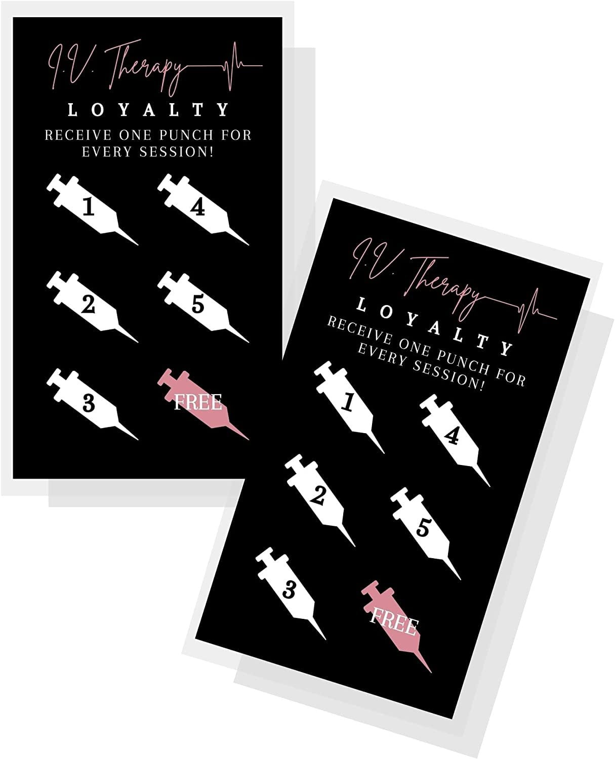 IV Therapy Shots Loyalty Card 50 Pack 2 x 3.5" inch Business Size Card ...