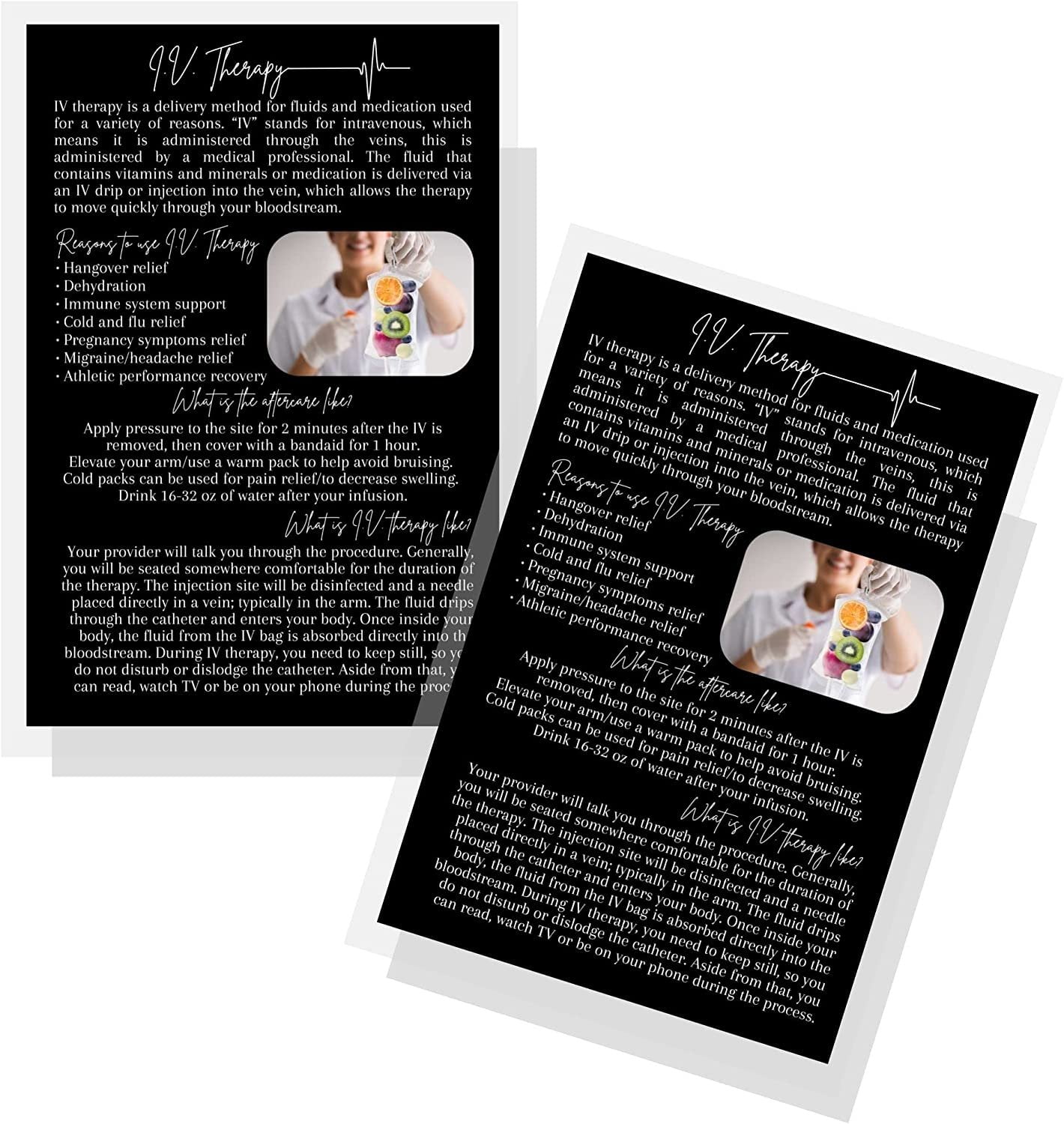 IV intravenous Therapy Information Card 30 Pack 4x6" inch Postcard ...