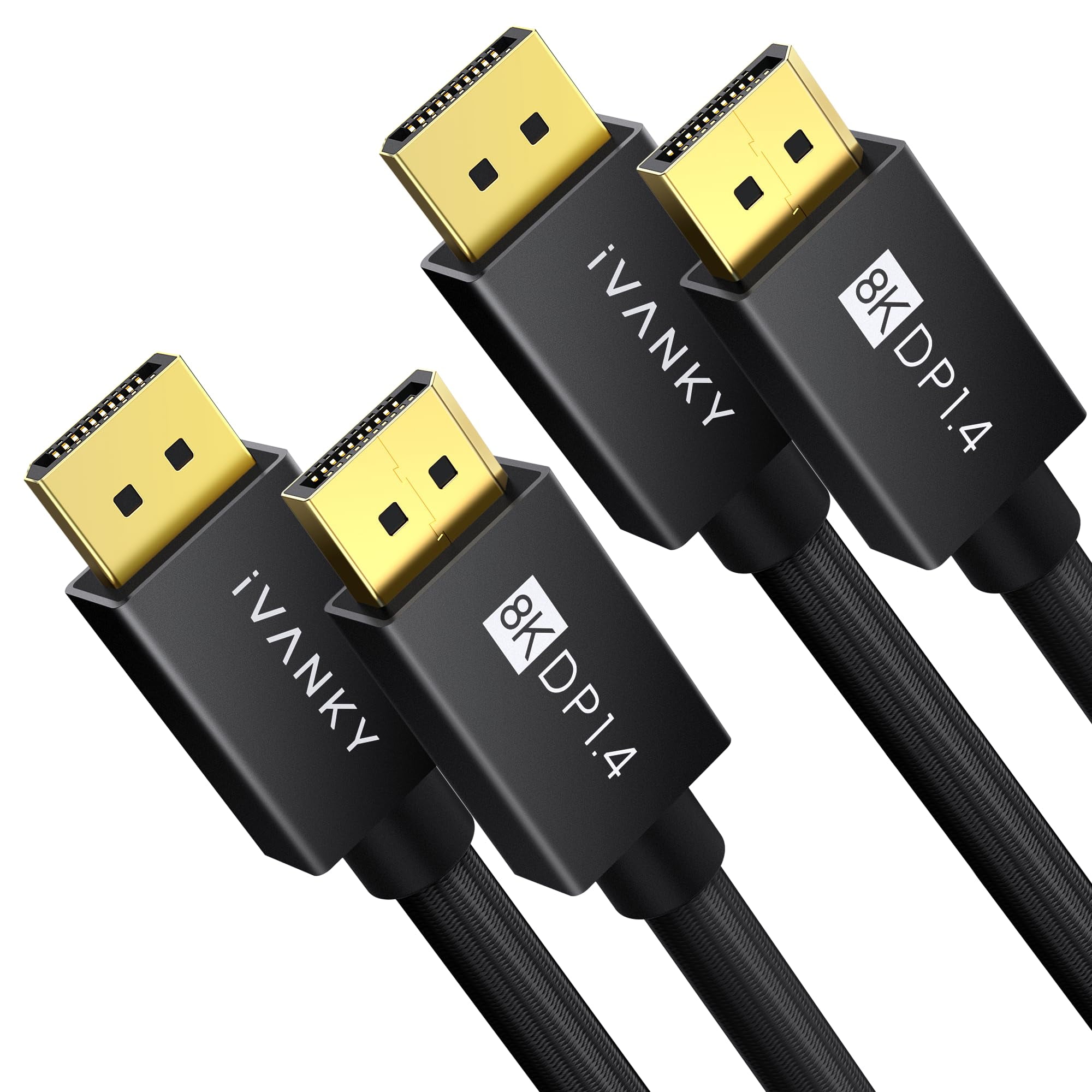 IVANKY 8K DisplayPort 1.4 Cable, [2 Pack, 6ft] High Speed DP Cable, [8K ...