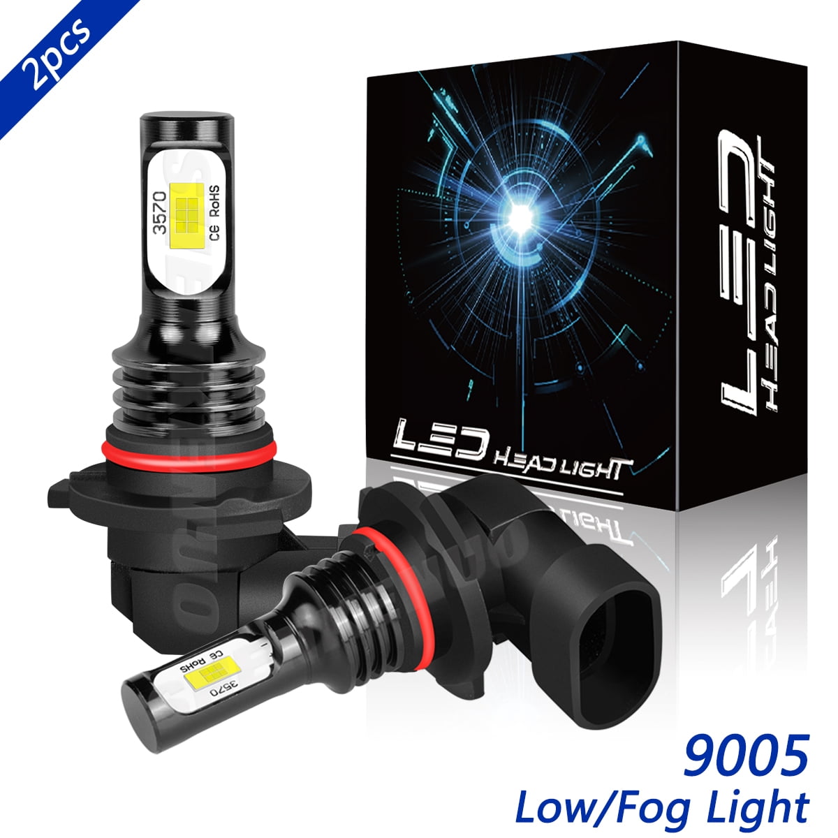 IVBDQV 9005 LED Headlight Bulb fit for Low Beam/Fog Light 6000K White ...