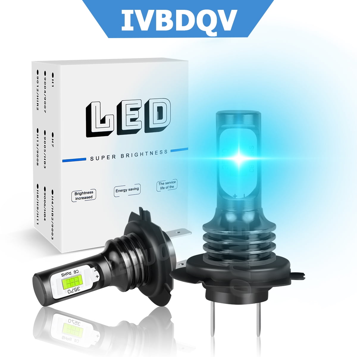 IVBDQV For BMW 328i 1999-2000 2008-2016 Ice Blue LED Headlight Bulbs ...