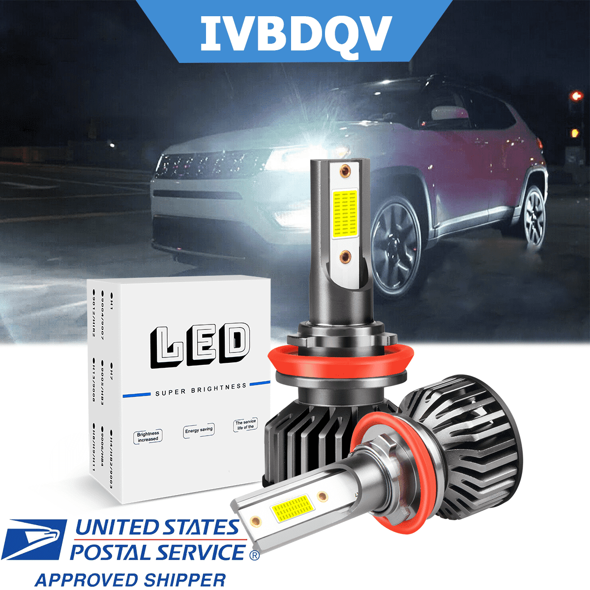 IVBDQV For Jeep Compass 2011-2013 H11 LED Headlight Low Beam Bulbs 2pcs ...