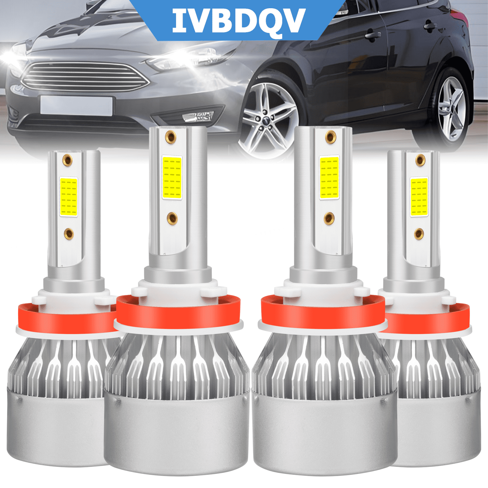 IVBDQV H9/H11 High and Low Beam For Ford Focus 2012-2018 LED Headlight ...