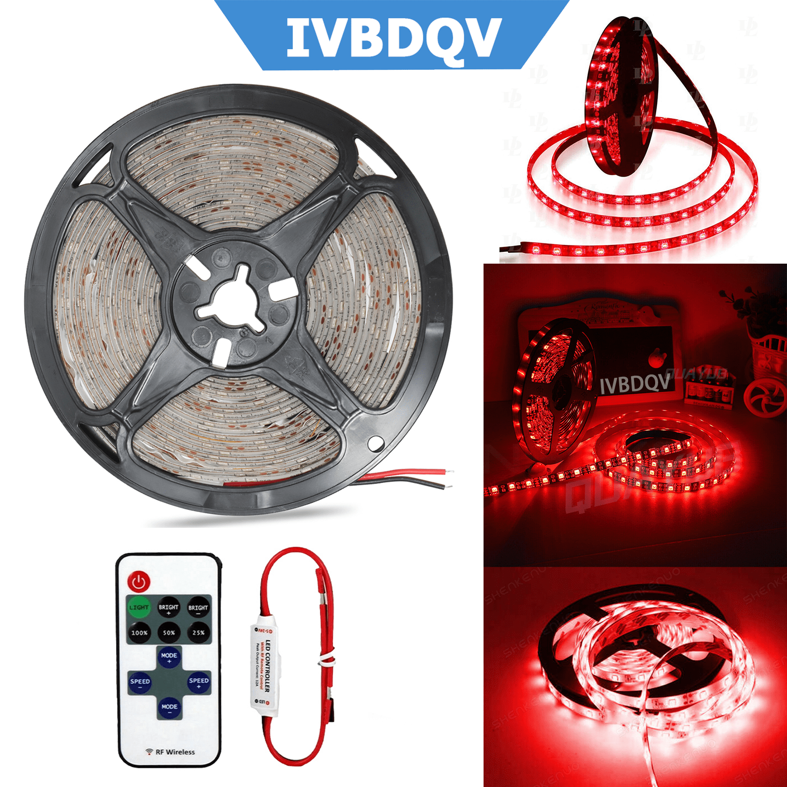 IVBDQV Wireless Waterproof LED Strip Light 16ft For Boat /Truck/Car/Suv ...