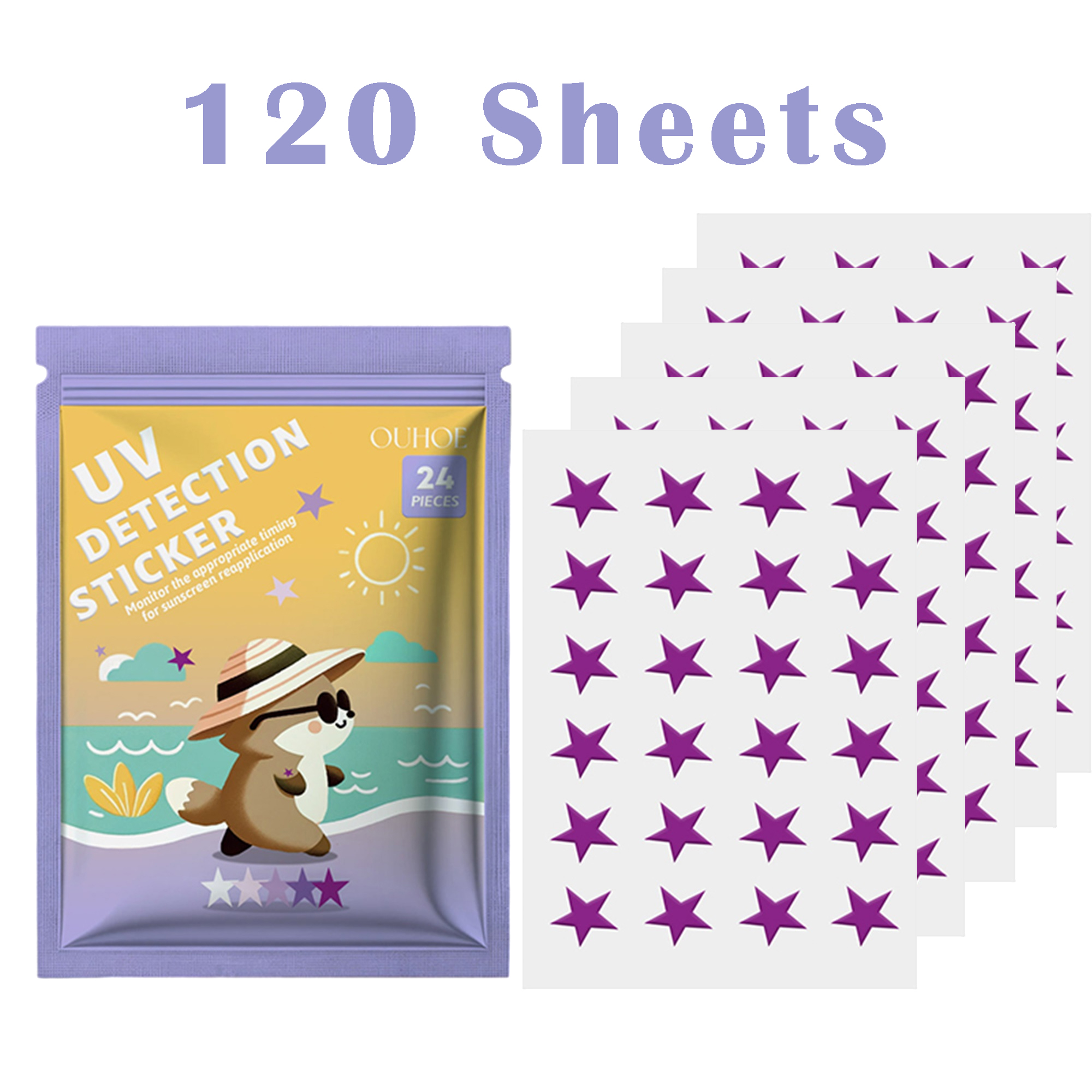 IVEMOULODEC UV Stickers for Sunscreen Sunburn Alert Patches Sunblock UV ...