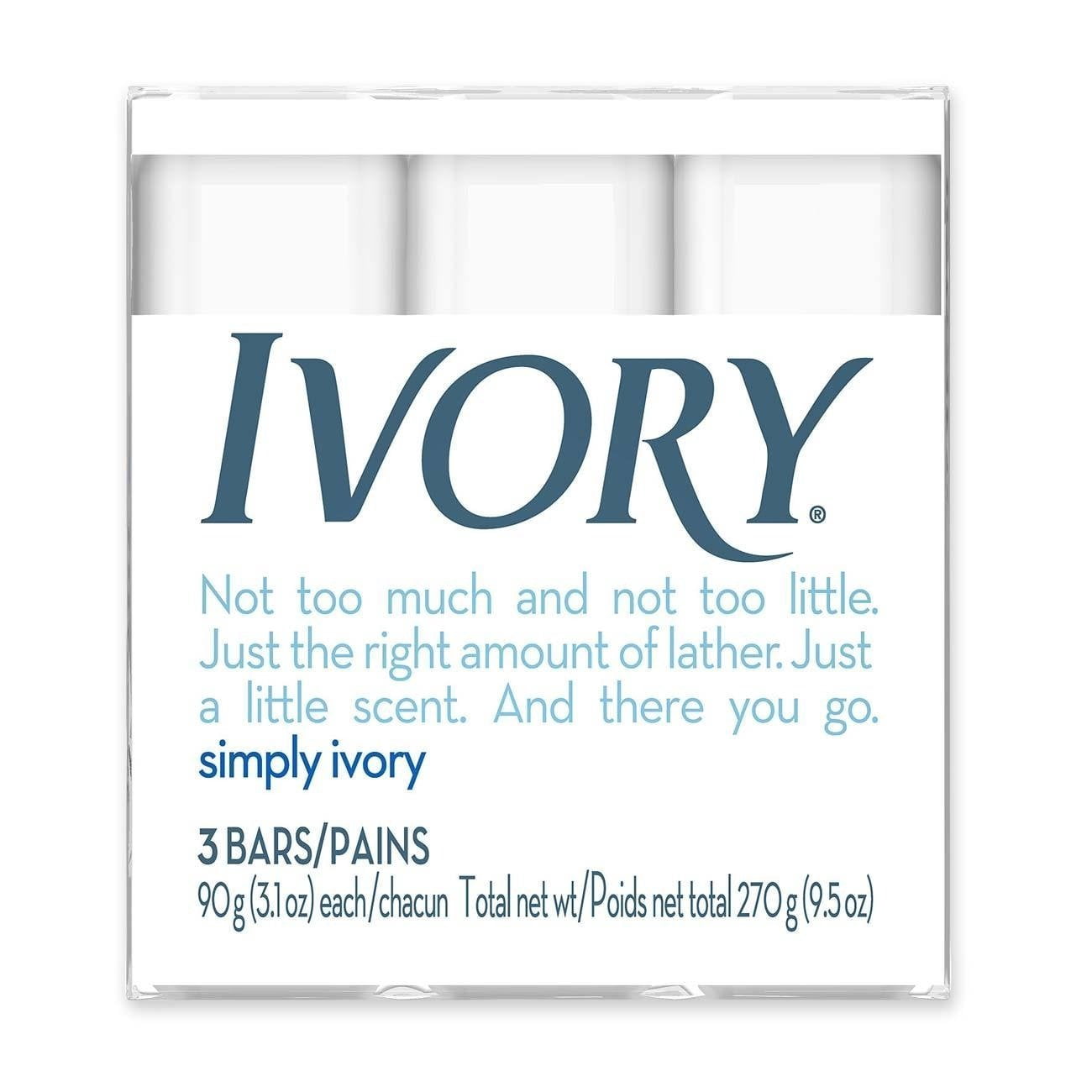 IVORY SOAP PERSONAL BAR CM31 3 x 3.1 Ounce Bars (Value Pack of 4 ...
