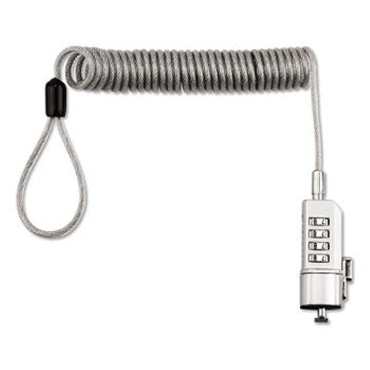 IVR 6 ft. Steel 4-Digit Cable Compact Combination Laptop Lock, Silver ...
