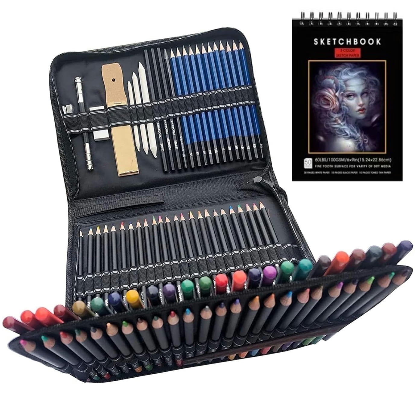96 Pack Art Supplies Set Drawing Set Sketching Kit for Kids Adults Artists, Professional Art ...