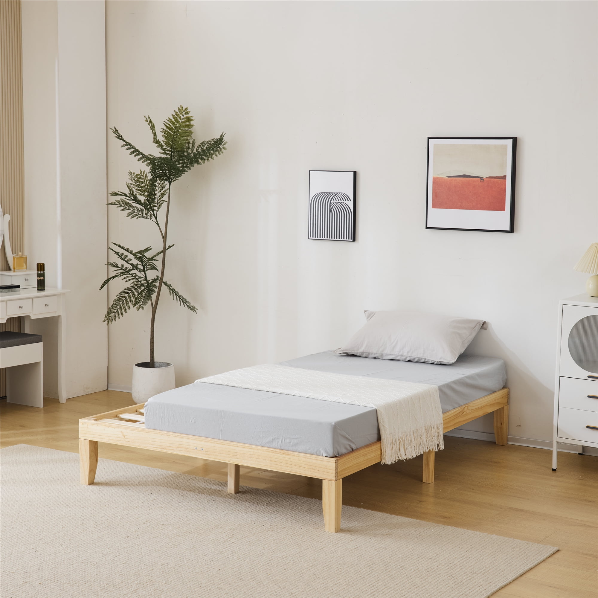 IVV 12 Inch Simple Platform Bed with Wooden Slats, No Box Spring Needed ...