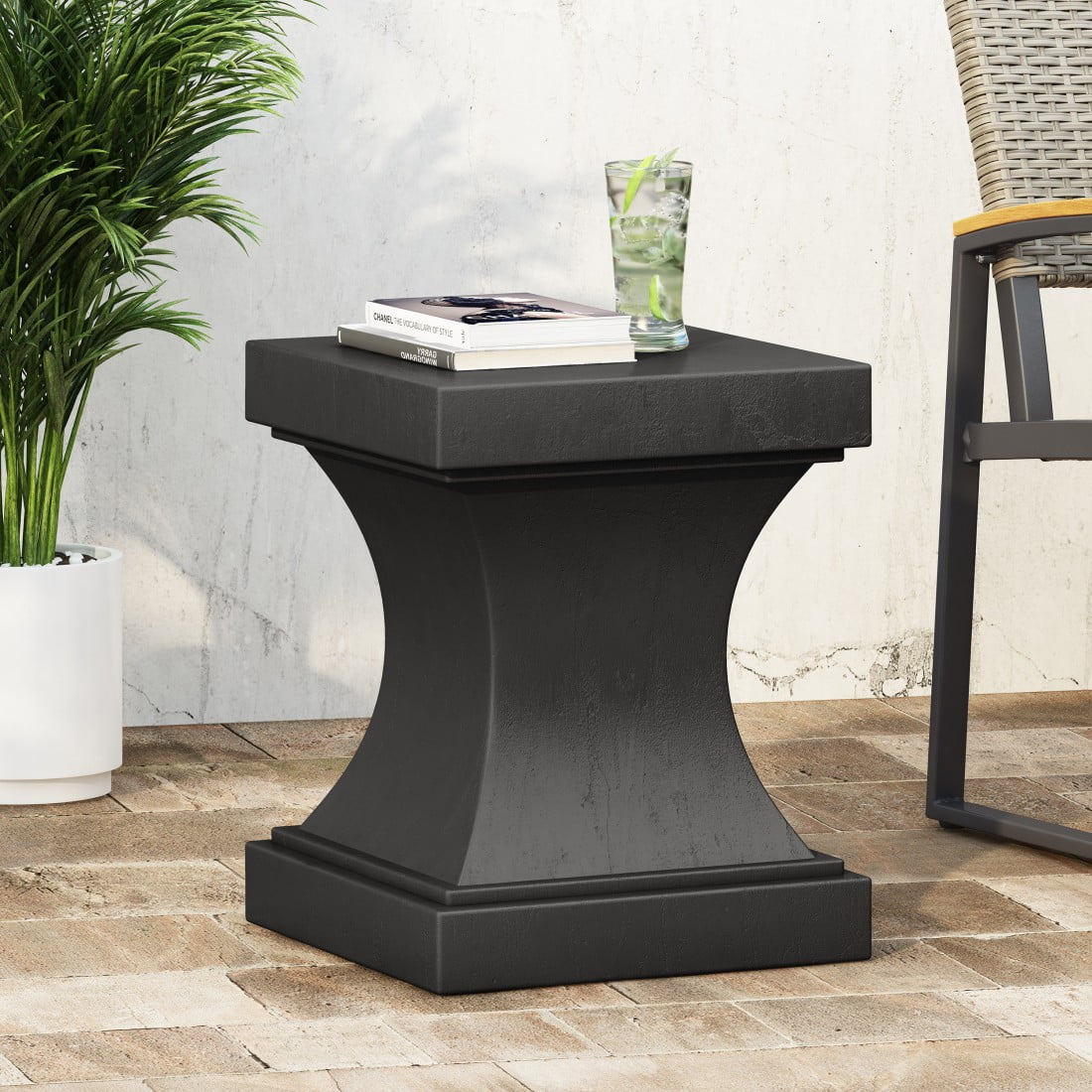IVV 17.25" Square Accent Side Table in Black, No Assembly, Accent Small ...