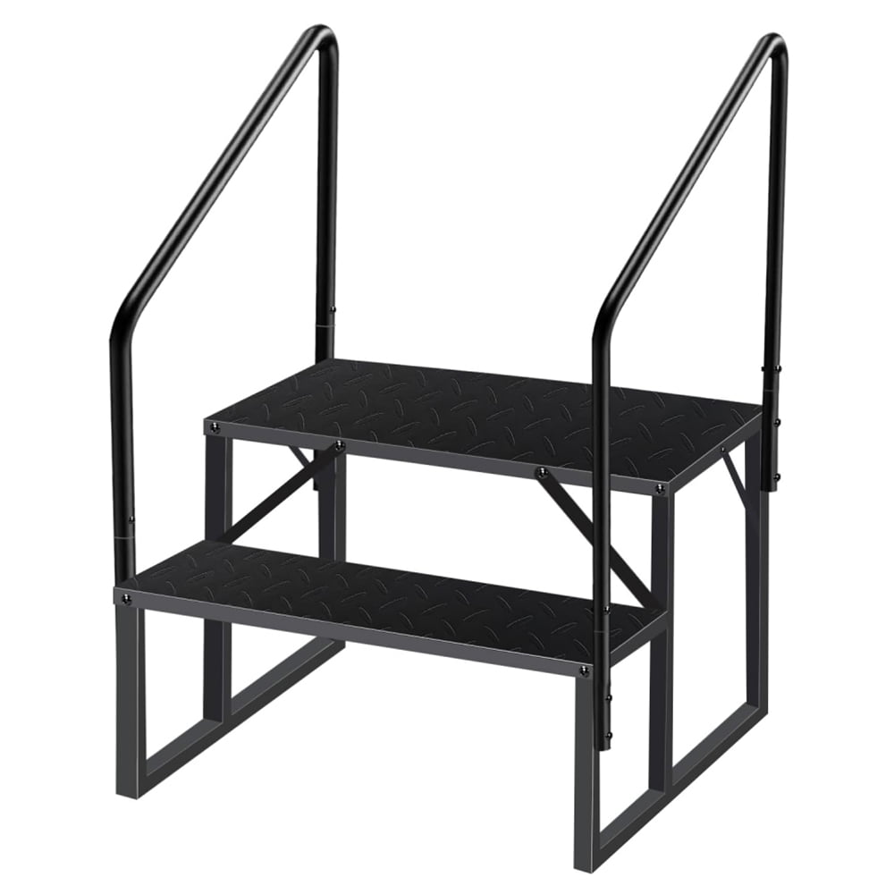 IVV 2-Step Ladder with Double Handles, 660lbs Heavy Duty Pool Ladder Above Ground, Camper Steps ...