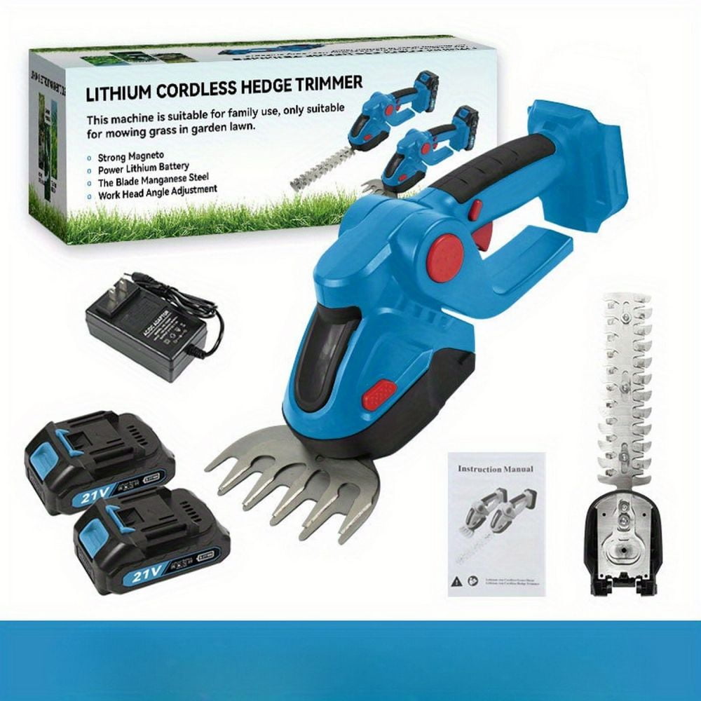 IVV 2-in-1 Electric Hand Held Grass Shear Cordless Hedge Trimmer ...