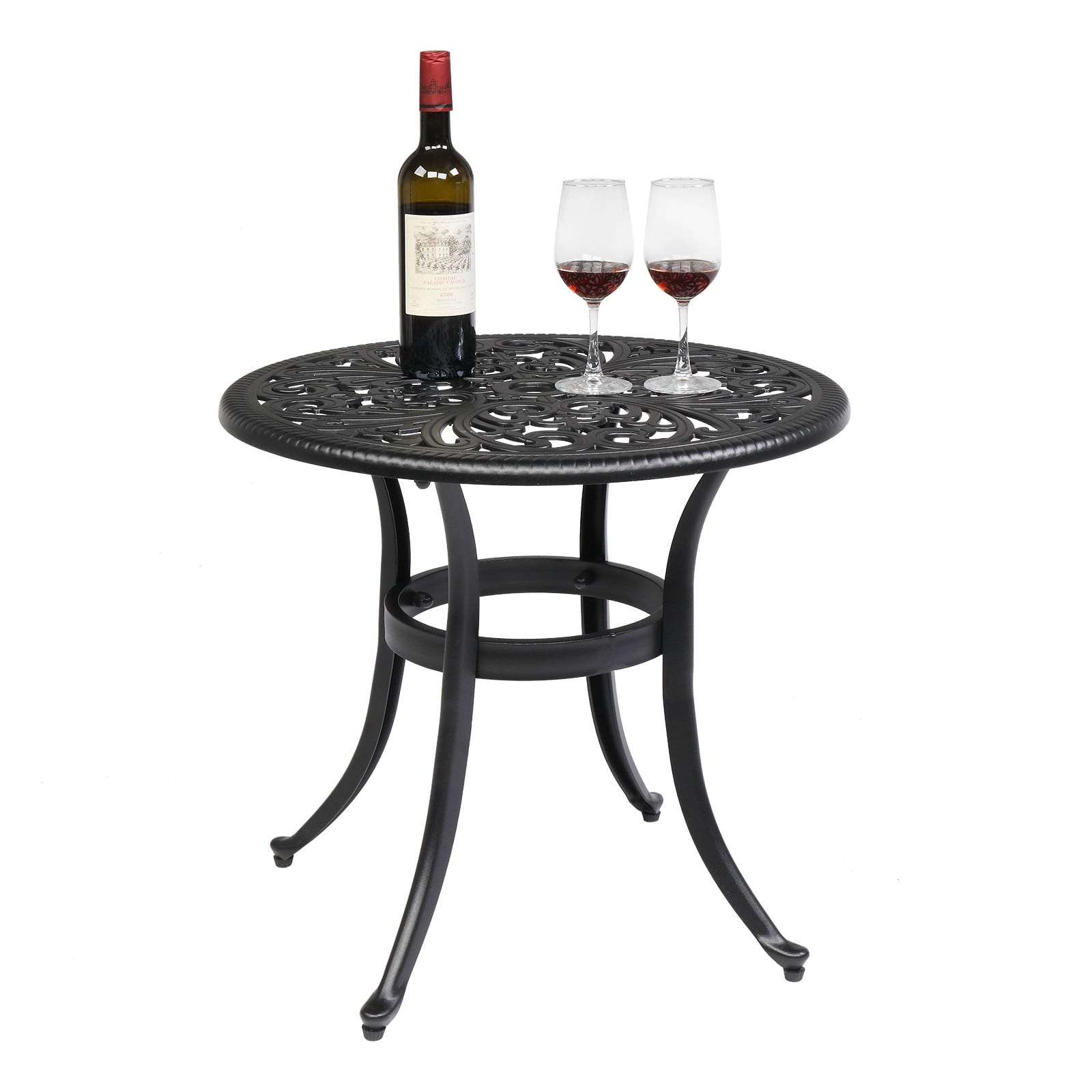 IVV Cast Aluminium Patio Bistro Table with 2" Umbrella Hole, Premium ...