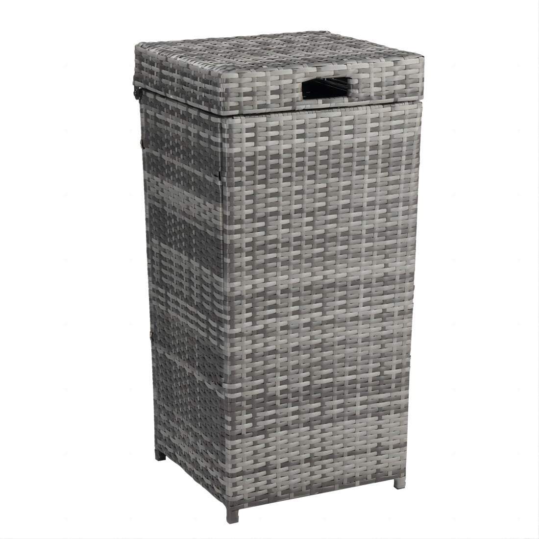 IVV 24-Gallon Outdoor Trash Can Large Rattan Garbage Can Trash Bin with ...