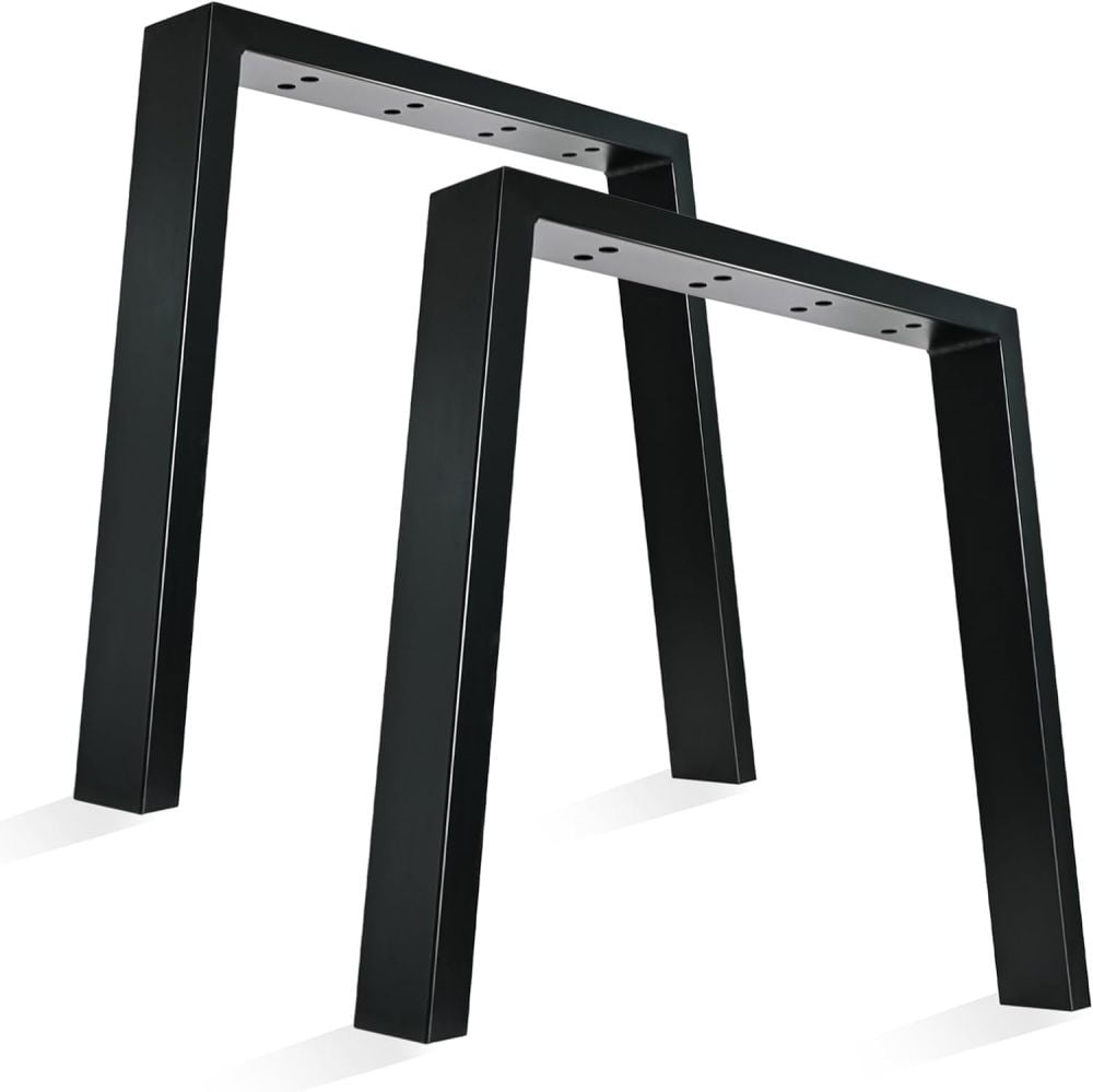 IVV 2PCS Black Metal Table Legs 28"H x 24"W, Industrial Square Tube ...